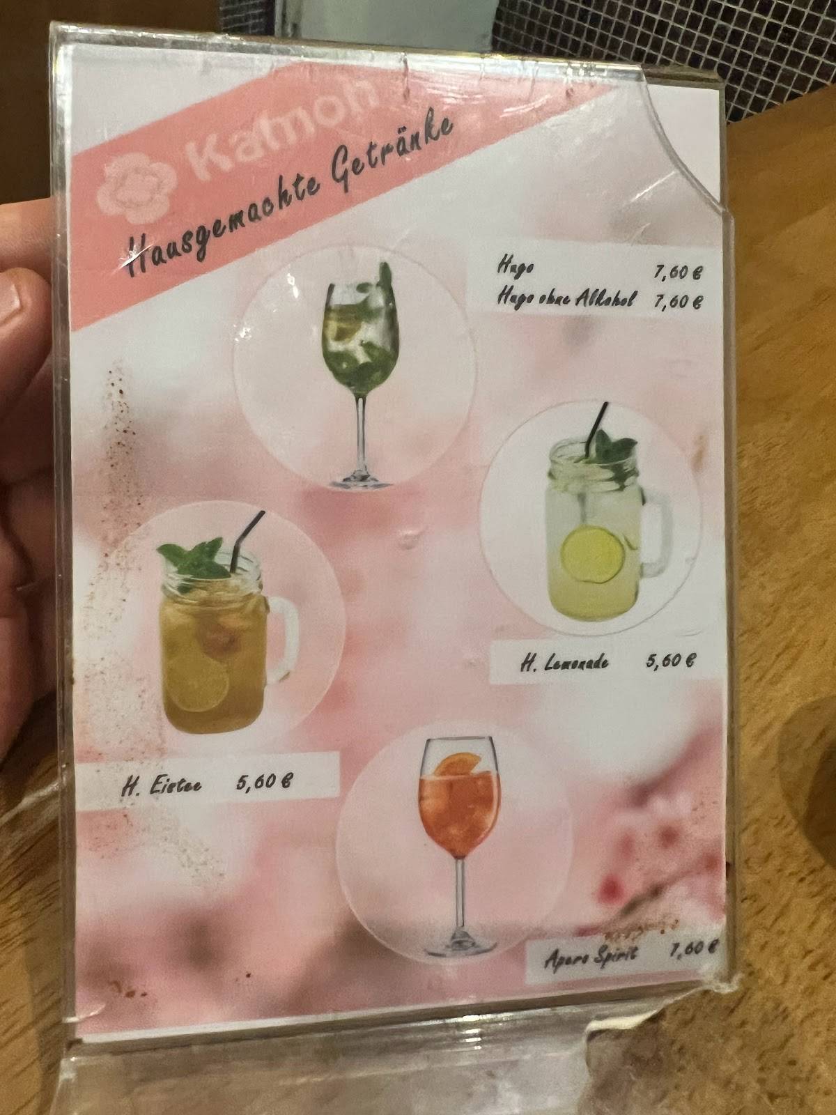 Carta de Kamon Sushi Bar, Fráncfort