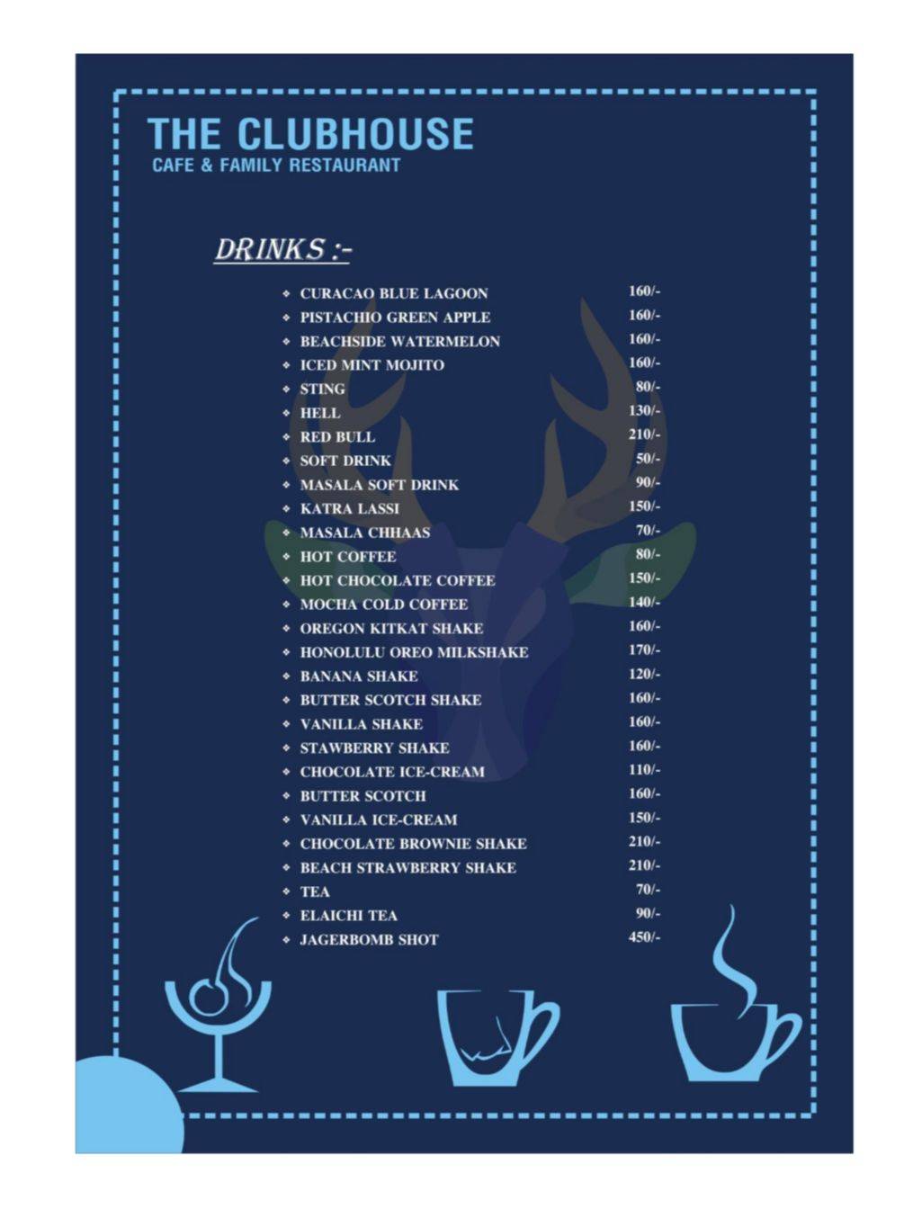 Menu at The Clubhouse Cafe & Banquet, Lounge & Restaurant, Kanpur