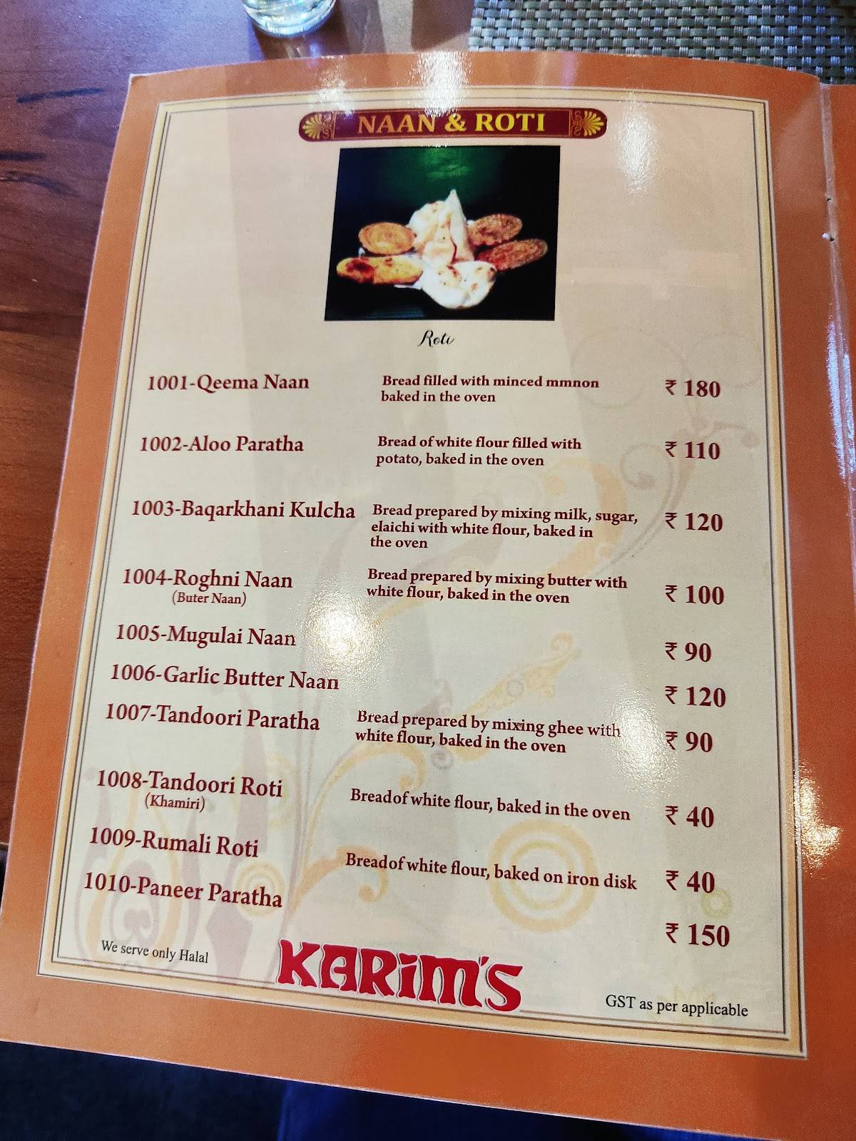 Menu at Karim's Delhi 6 - Calicut, Kozhikode
