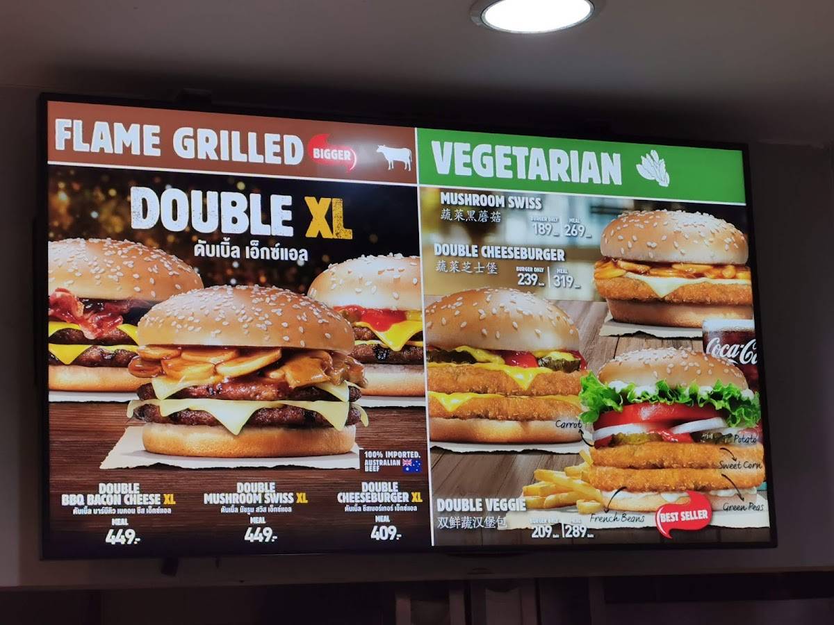 Carta del restaurante Burger King - Patong Phuket, Kathu, Patong 66/2 ...