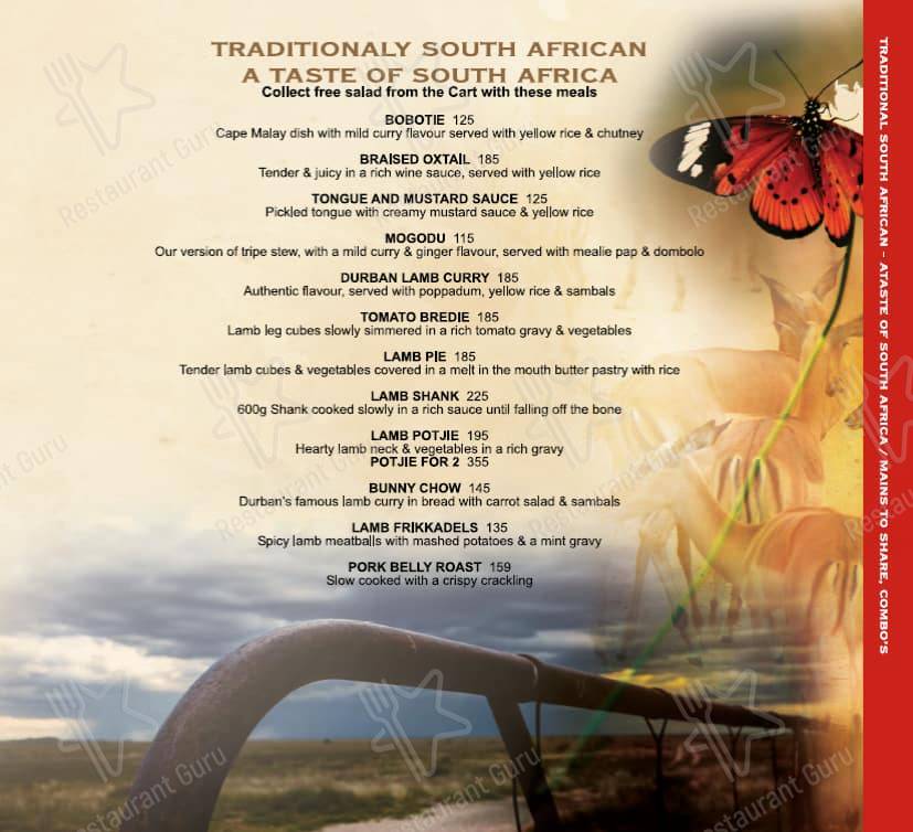 Menu at KAROO Grill & Bar, Centurion