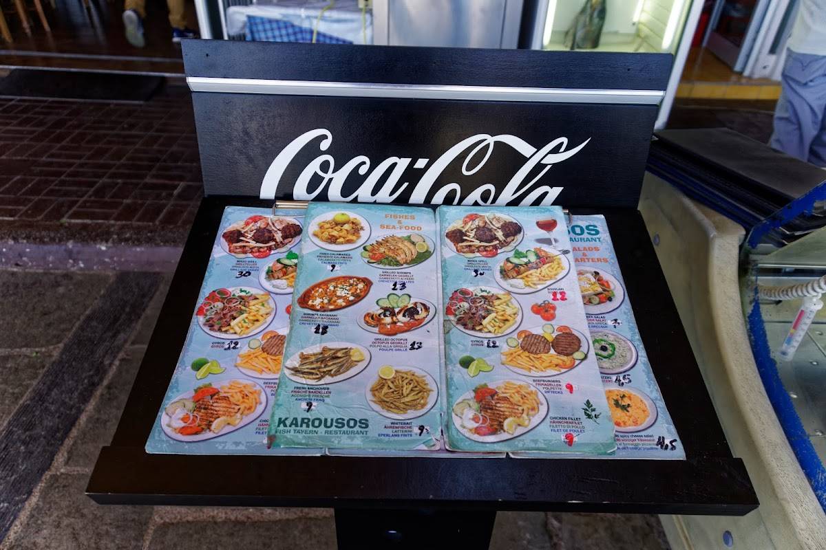 Menu at Karousos, Katakolo