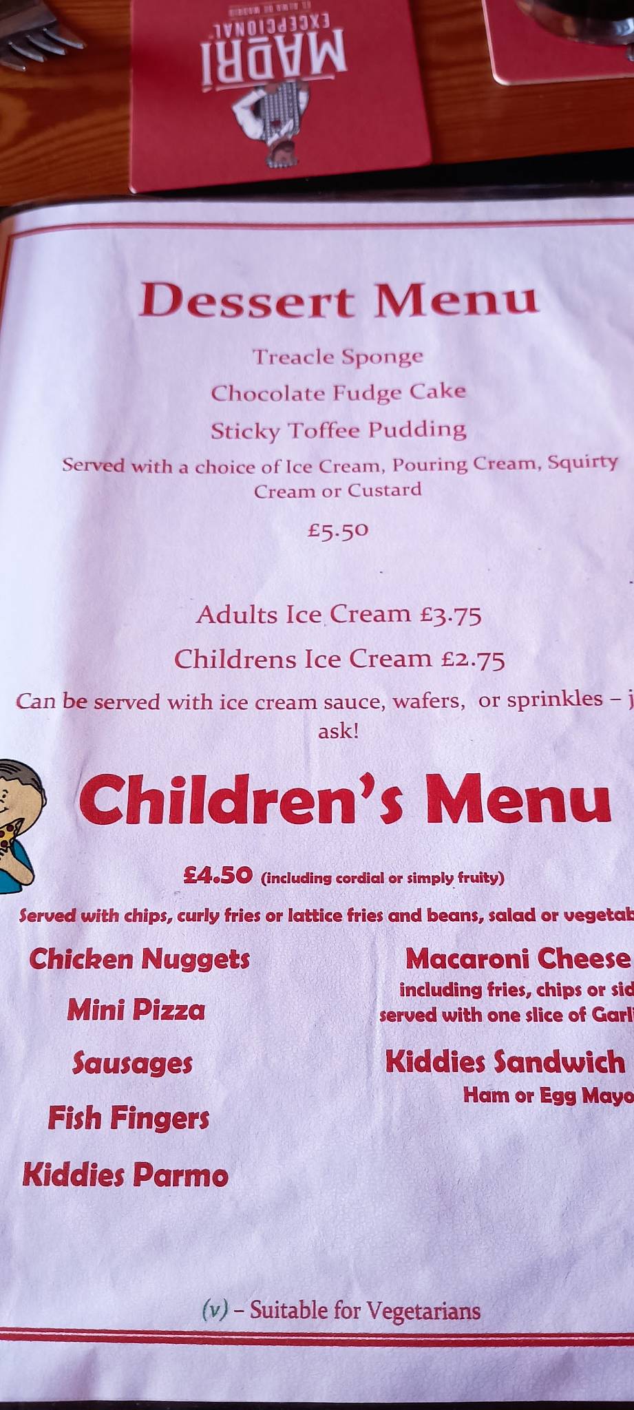 Menu at KasKane Cafe & Covells Bar, Skinningrove