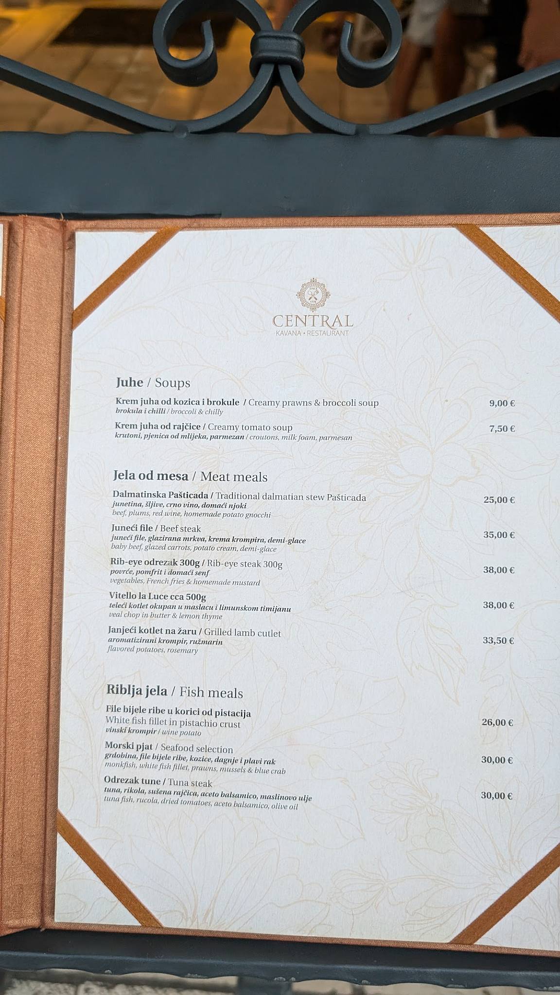 Menu at Kavana Central Restaurant, Split