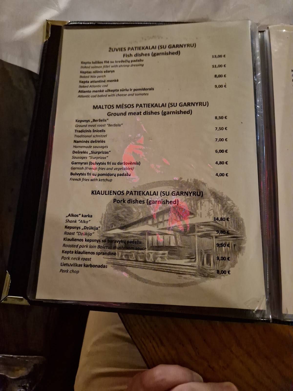 Menu at Kavinė ALKA - Raselės "Širdelė" restaurant, Druskininkai