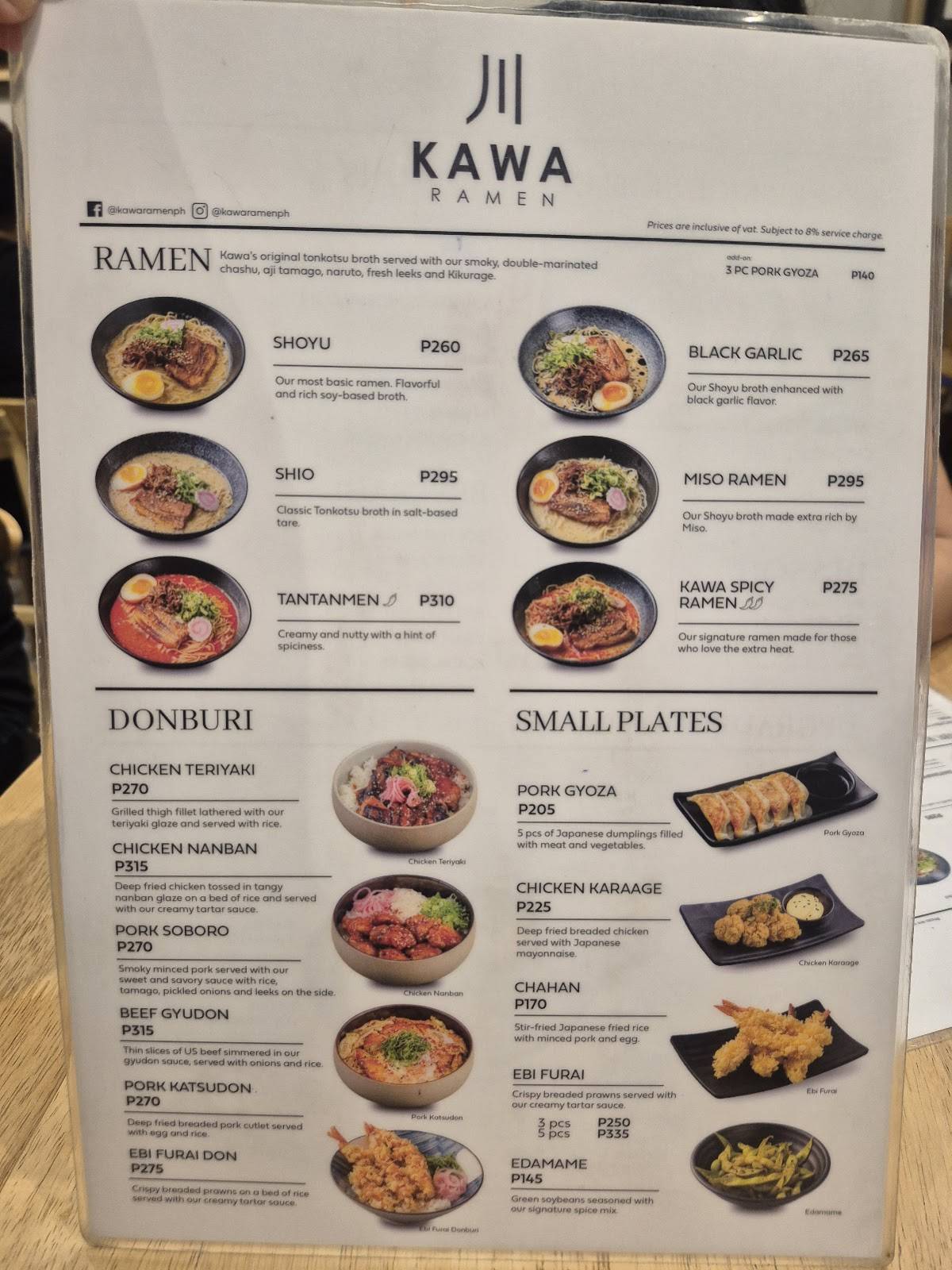 Menu at Kawa Ramen - Avida Verte BGC restaurant, Taguig