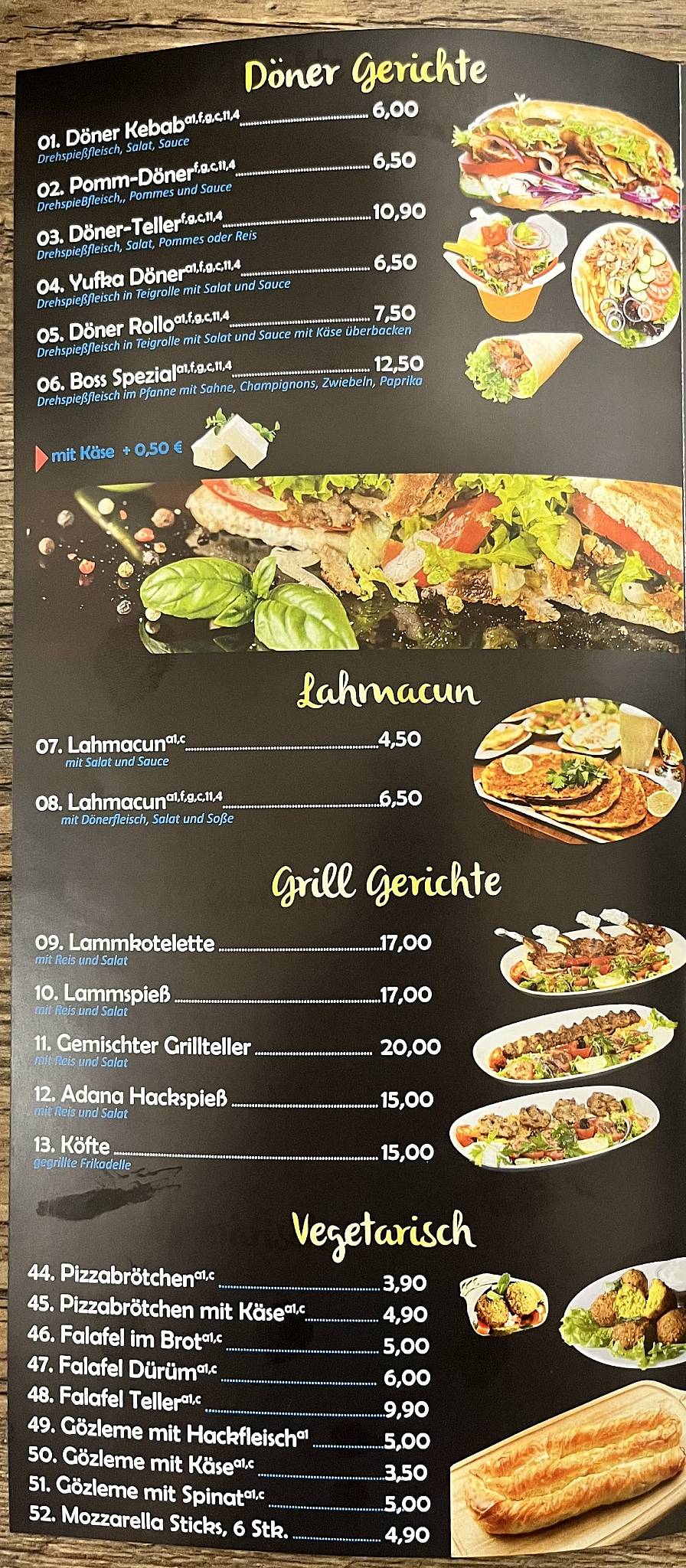 Speisekarte von Kebab Boss 23 restaurant, Cuxhaven
