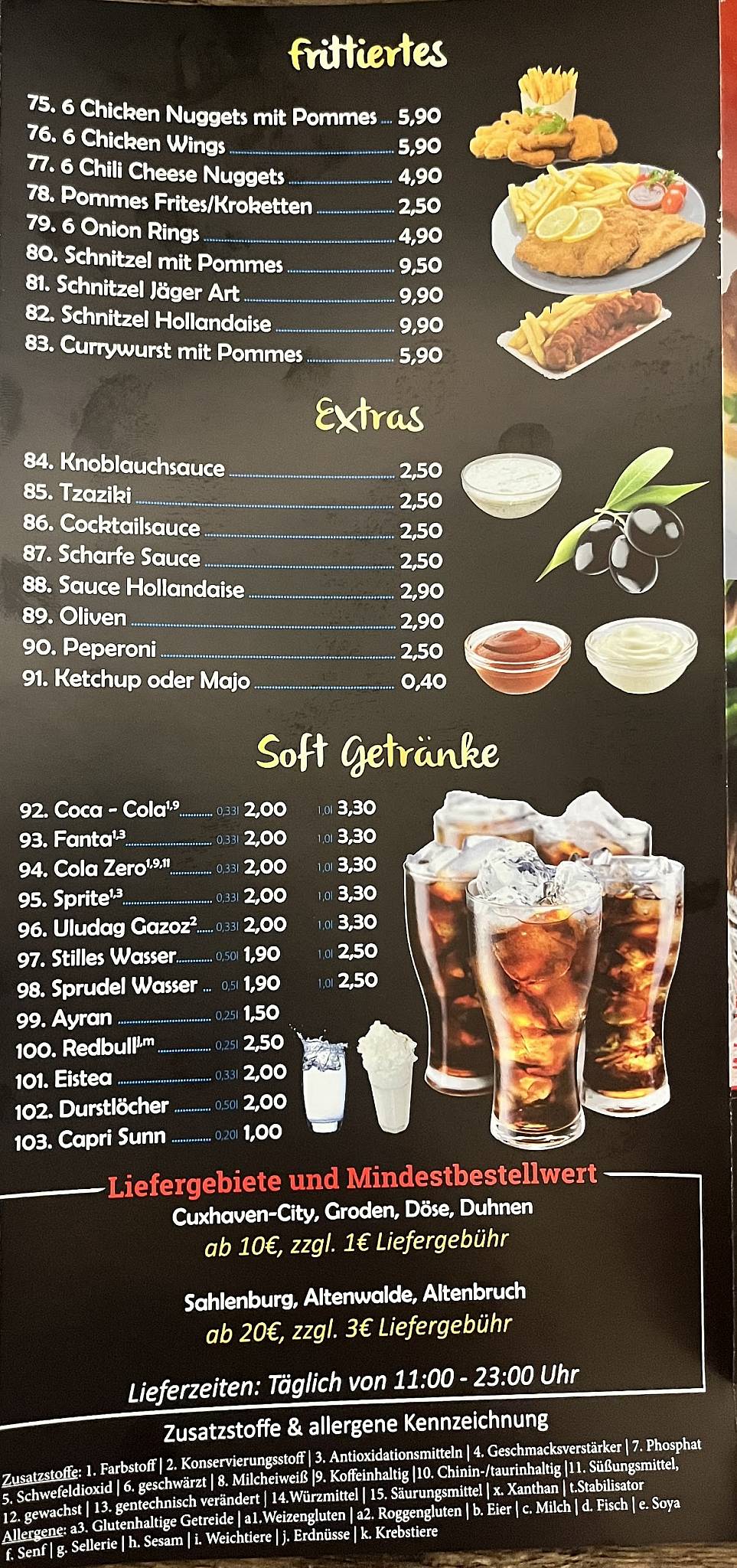 Speisekarte von Kebab Boss 23 restaurant, Cuxhaven
