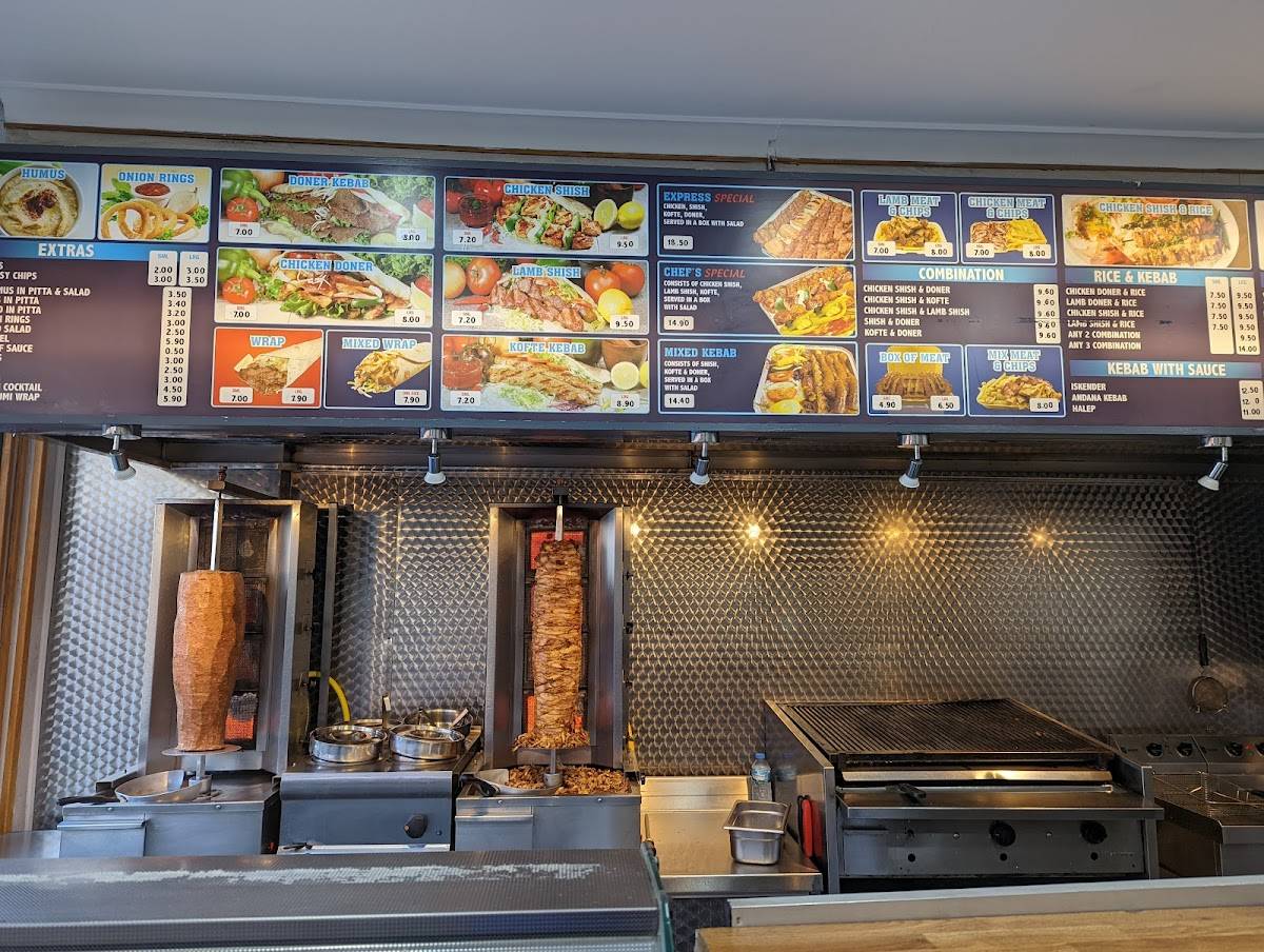 Menu at Kebab Express restaurant, London, 127 Lavender Hill