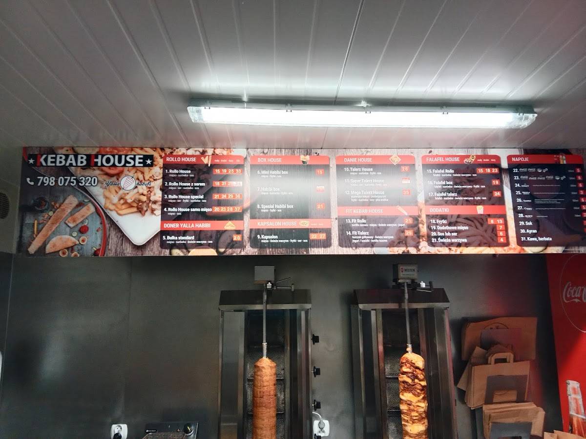 Menu at Kebab House, Częstochowa