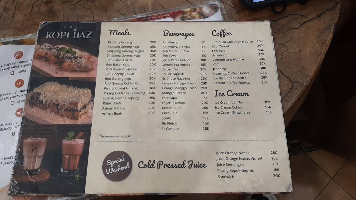 Menu at KOPITIAM IJAZ, South Jakarta