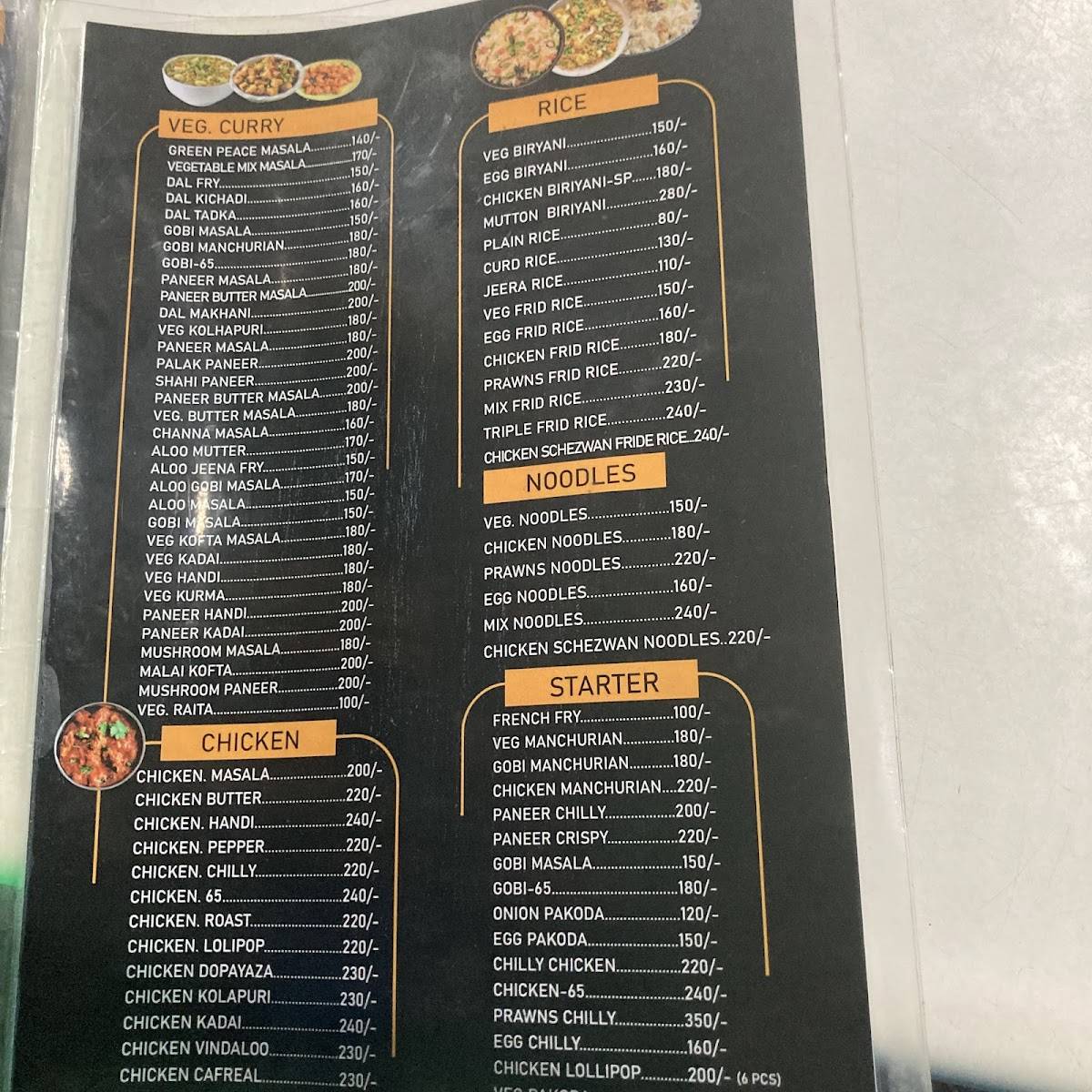 Menu at Kerala food zone - Budget restaurant, Calangute