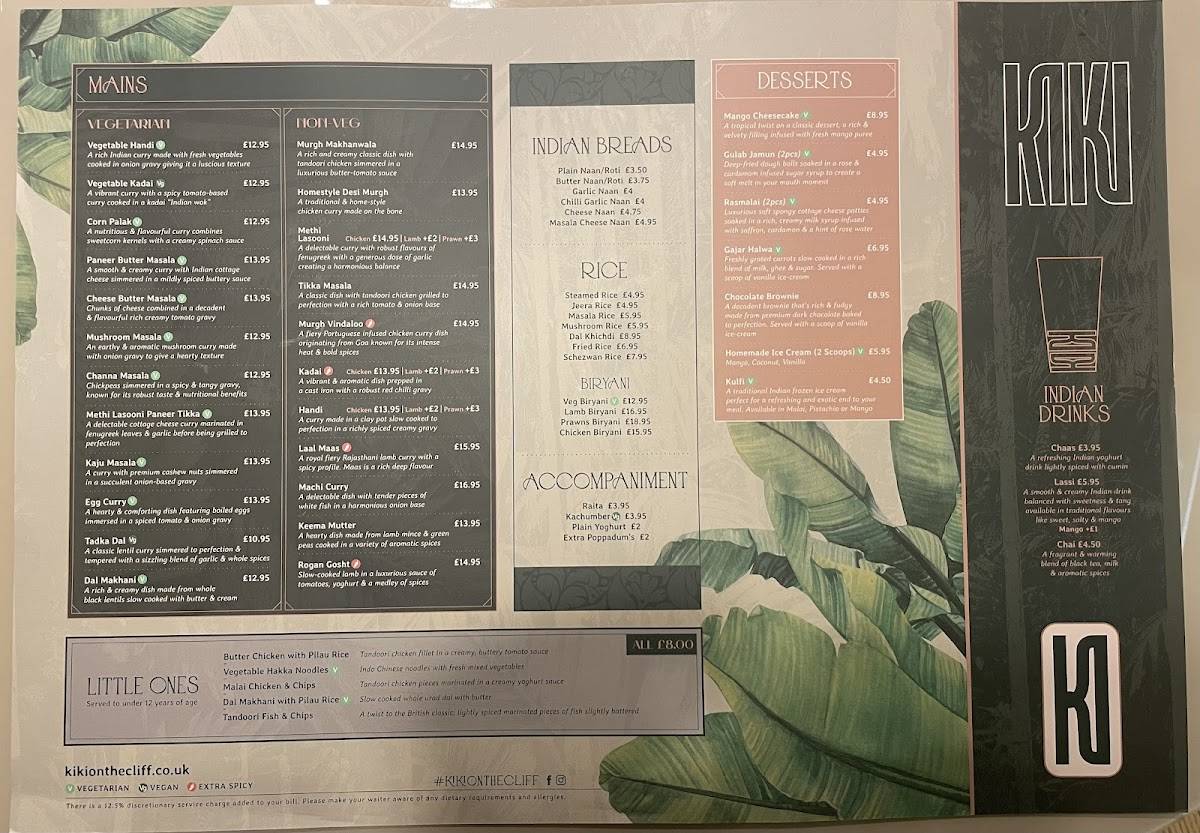 Menu at Kiki Bar and Restaurant, Bournemouth