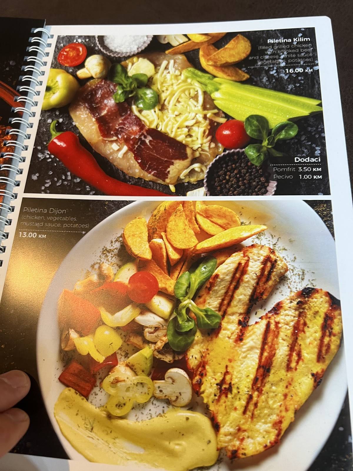 Menu at Kilim Ilidža restaurant, Ilidža