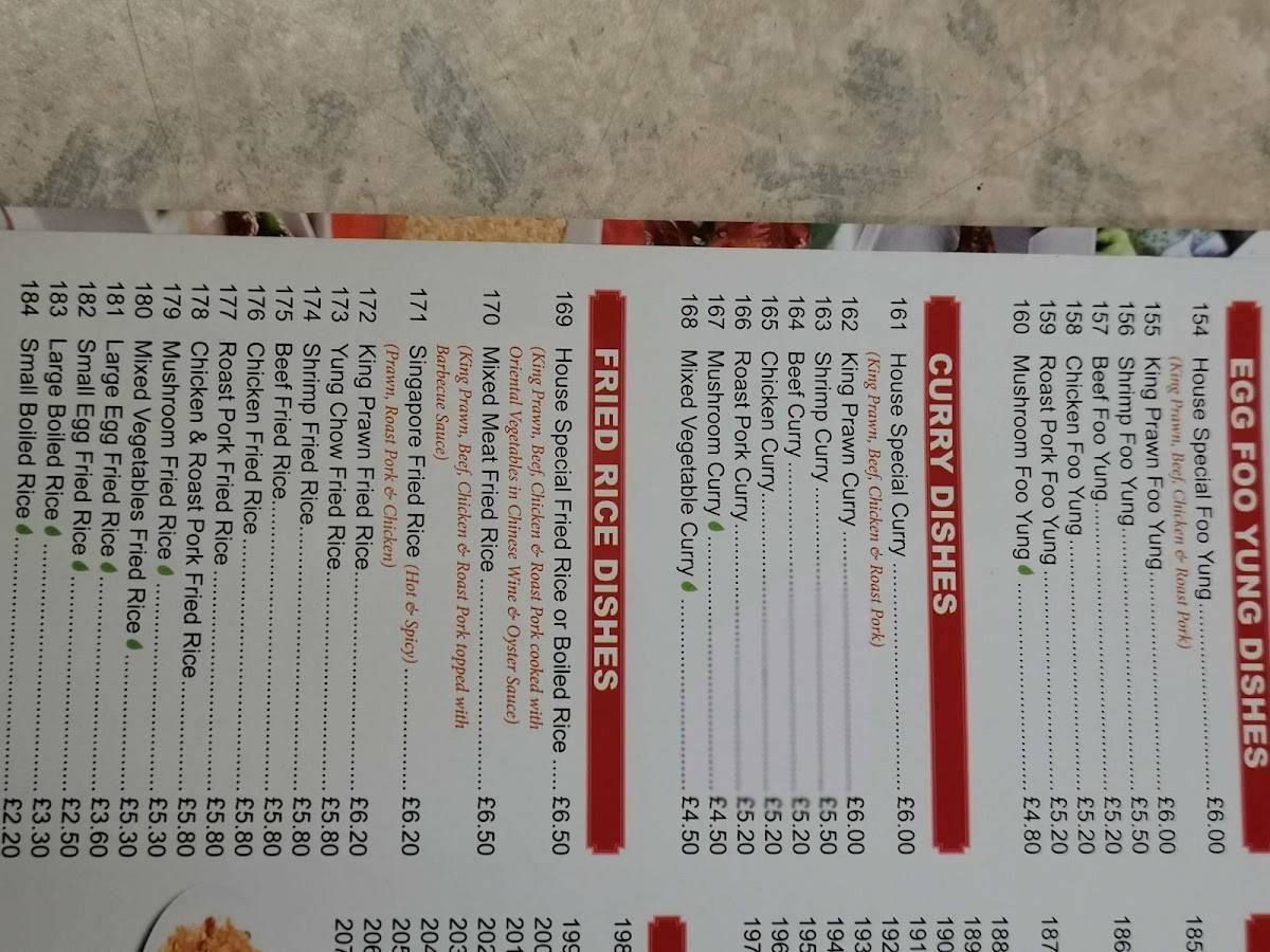 Menu at King 2 fast food, Chapel-en-le-Frith