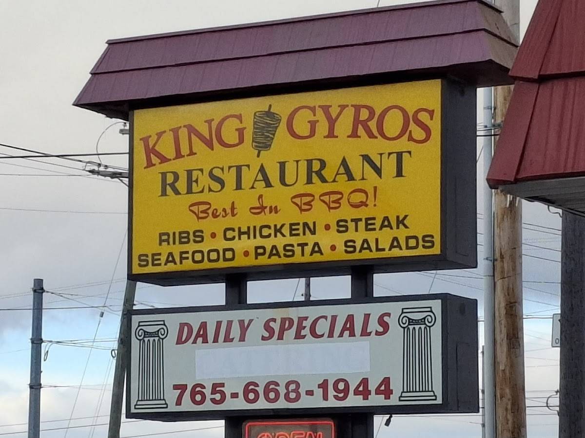 Menu at King Gyros restaurant, Marion