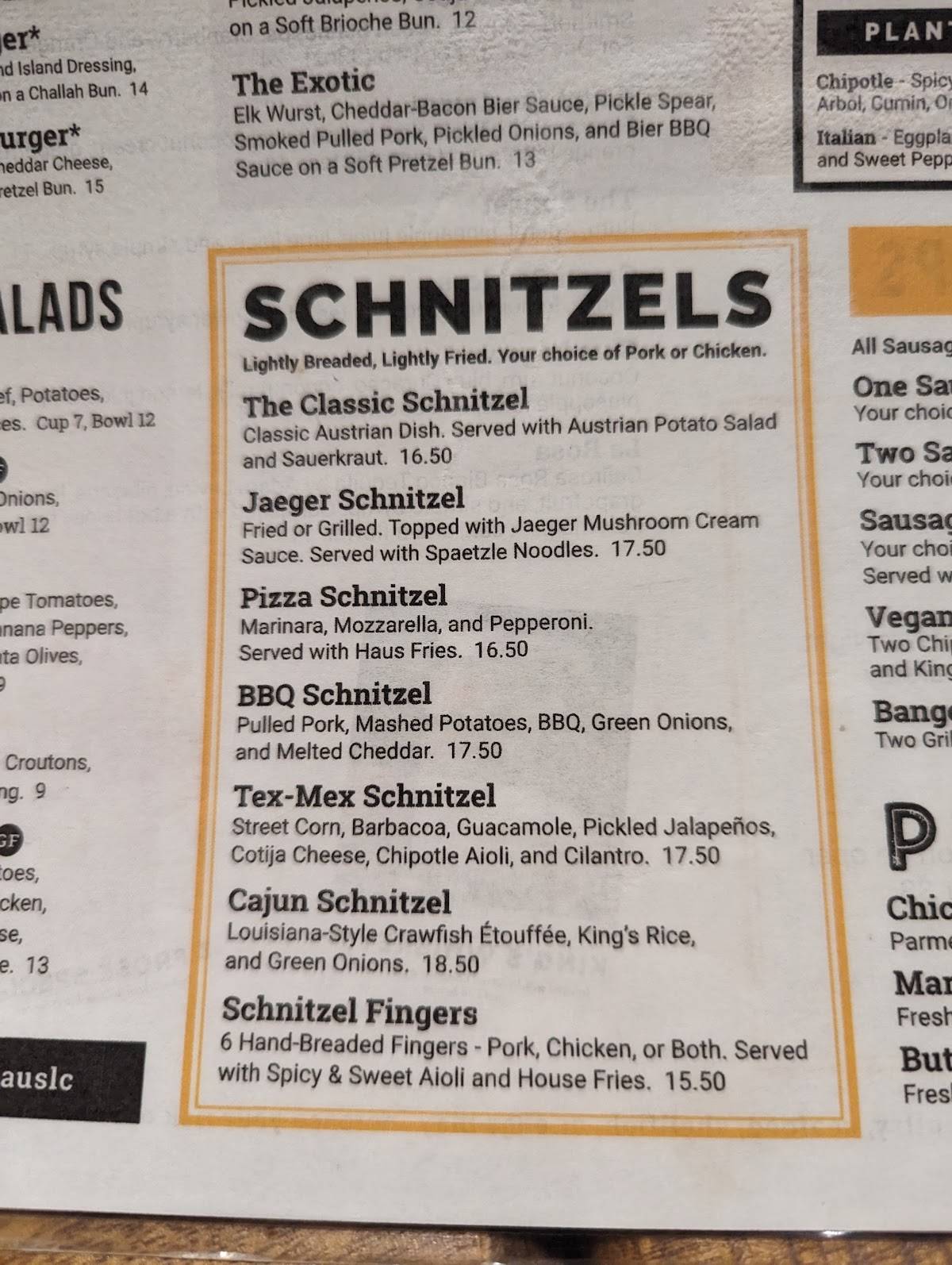 Menu at King’s BierHaus pub & bar, League City