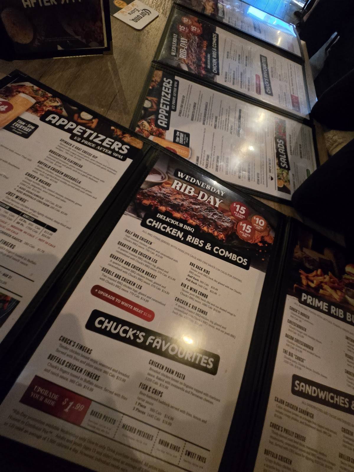 Menu at Chuck's Roadhouse Bar & Grill, Kingsville