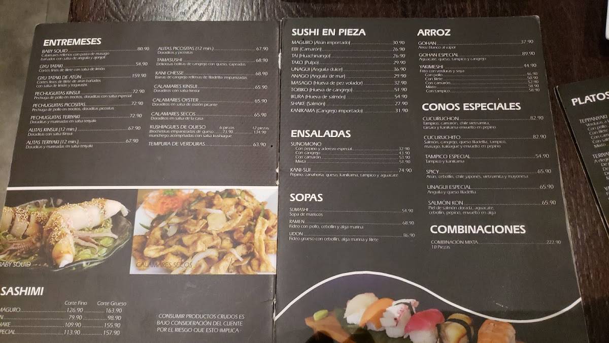 Carta del restaurante Kinsui, Ciudad Juarez, Av. Paseo Triunfo del la ...
