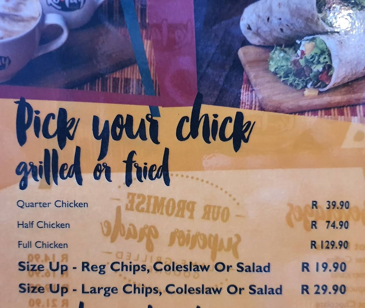 Menu at Kolay Home of Chicken restaurant, Durban North