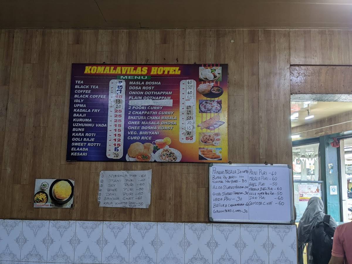 Menu at Komala Vilas Hotel, Kannur