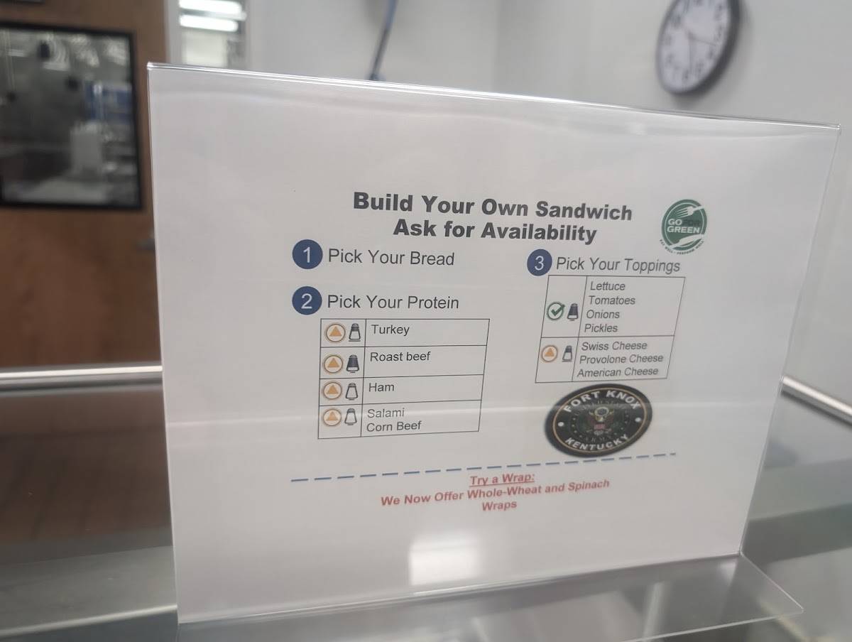 Menu at Kouma Dining Facility, Fort Knox