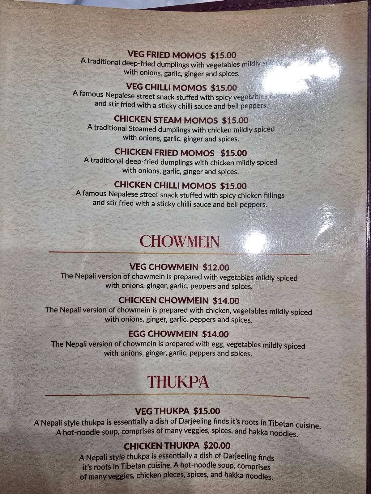 Menu at Kumar's Flavor Junction restaurant, Liverpool