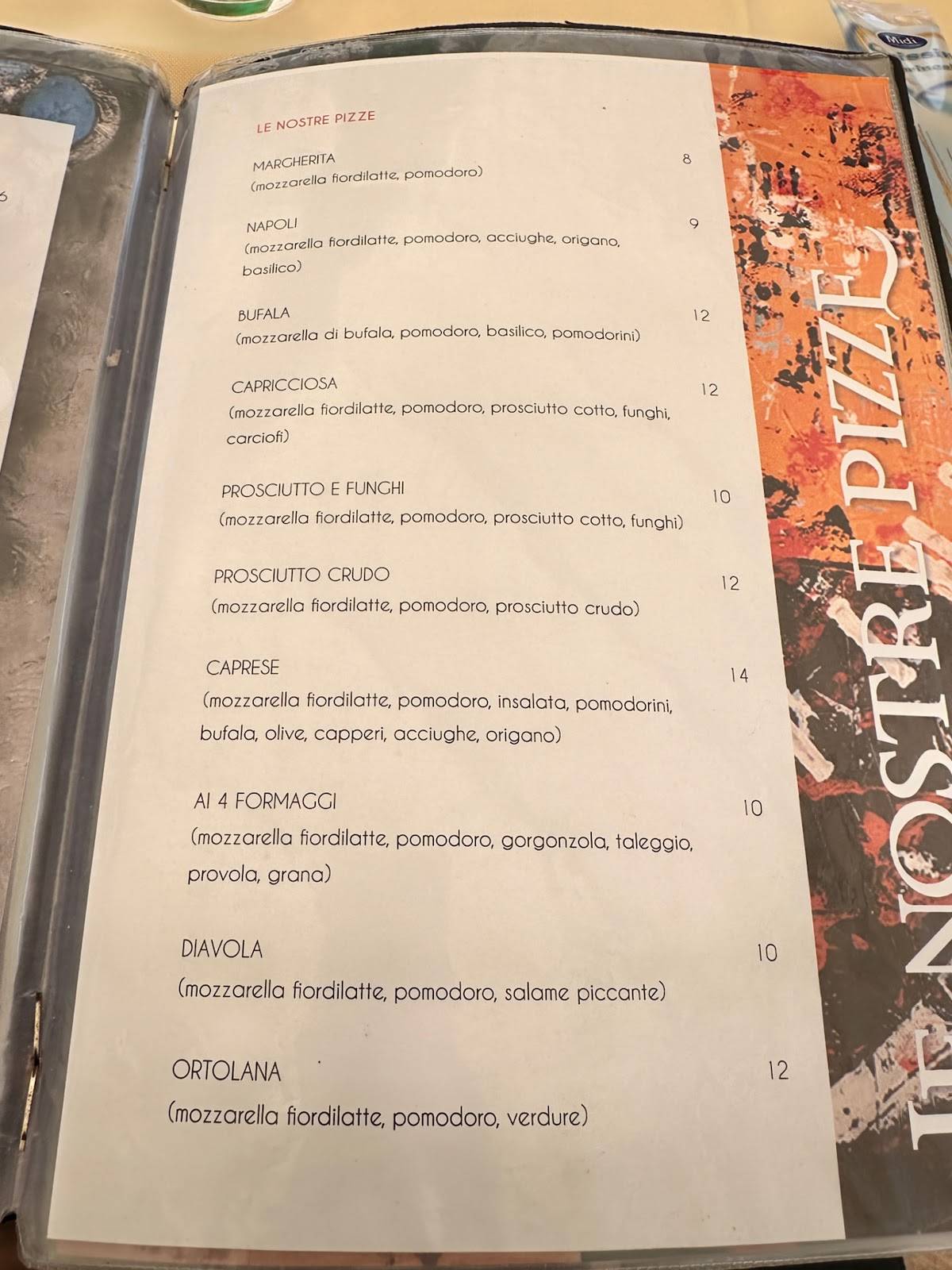 Menu da Ristorante Approdo, Paratico