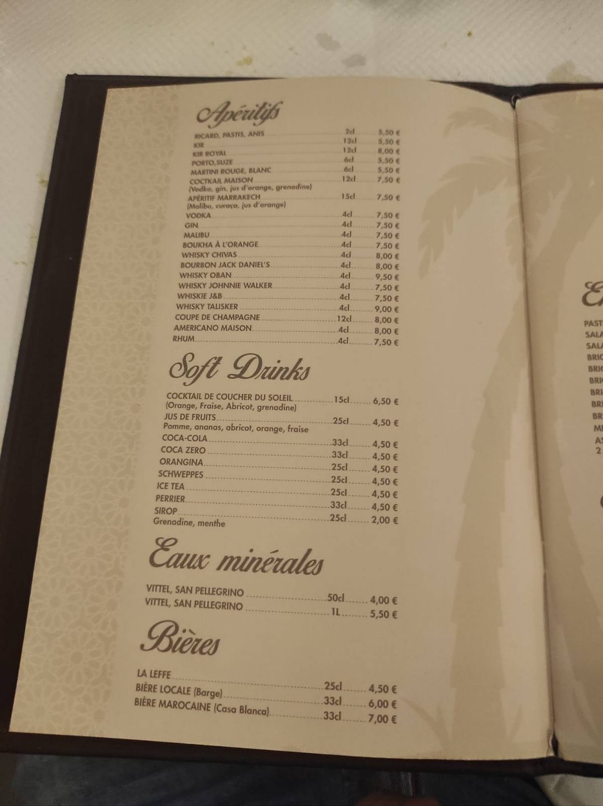 Menu au LE RIAD restaurant, Coignières, 48 Rue Des Broderies