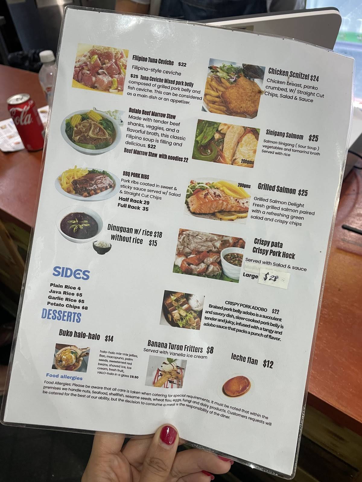 Menu at LECHON HOUSE FILIPINO CUISINE restaurant, Earlville