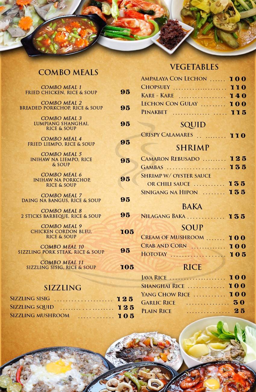 Menu at PansEAT Tagapo restaurant, Santa Rosa