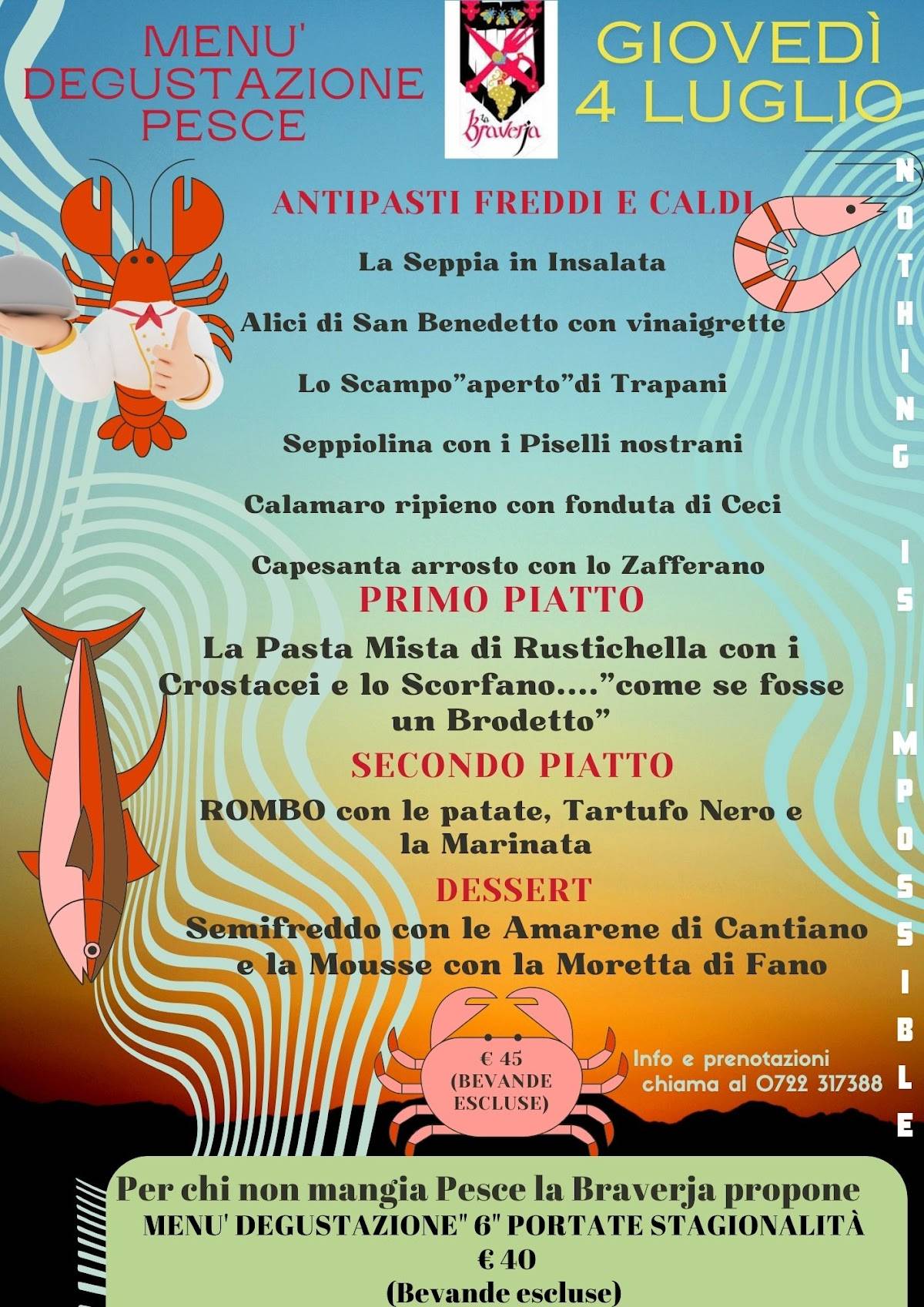 Menu da La BRAVERIA ristorante, Urbania
