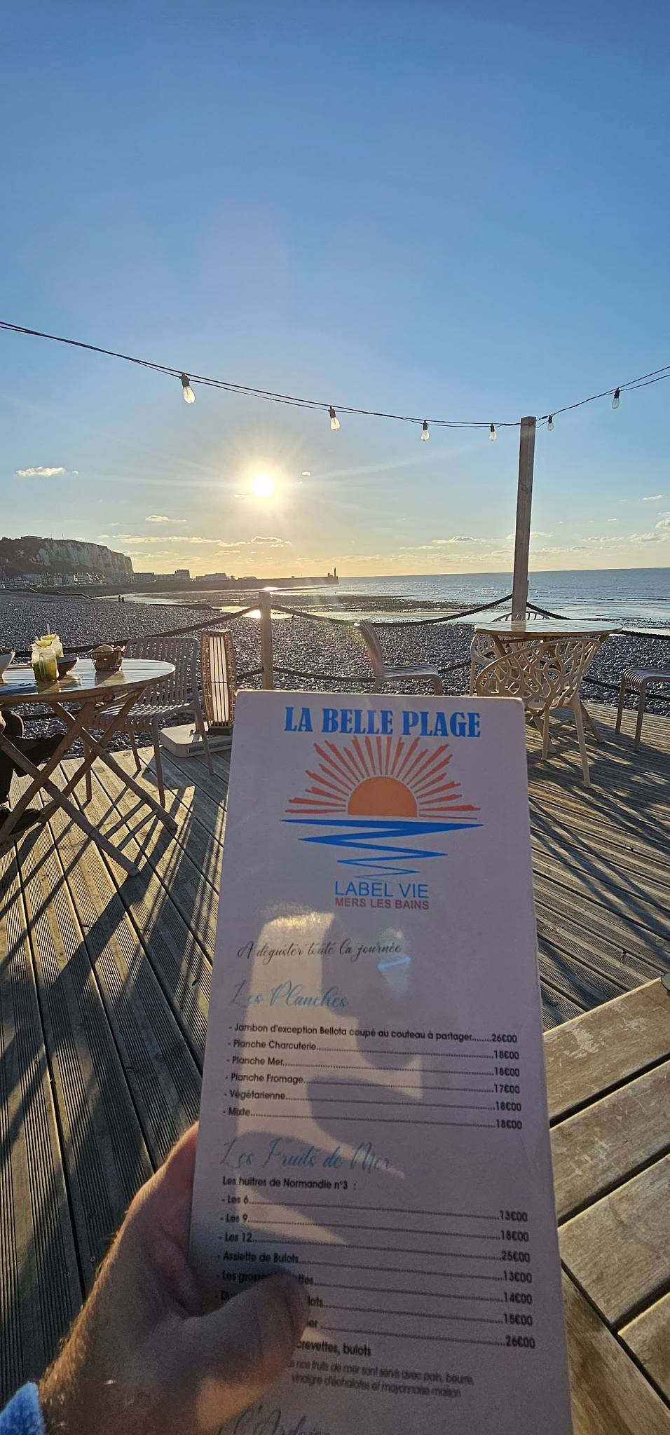 Menu au La Belle Plage Label Vie pub et bar, Mers-les-Bains