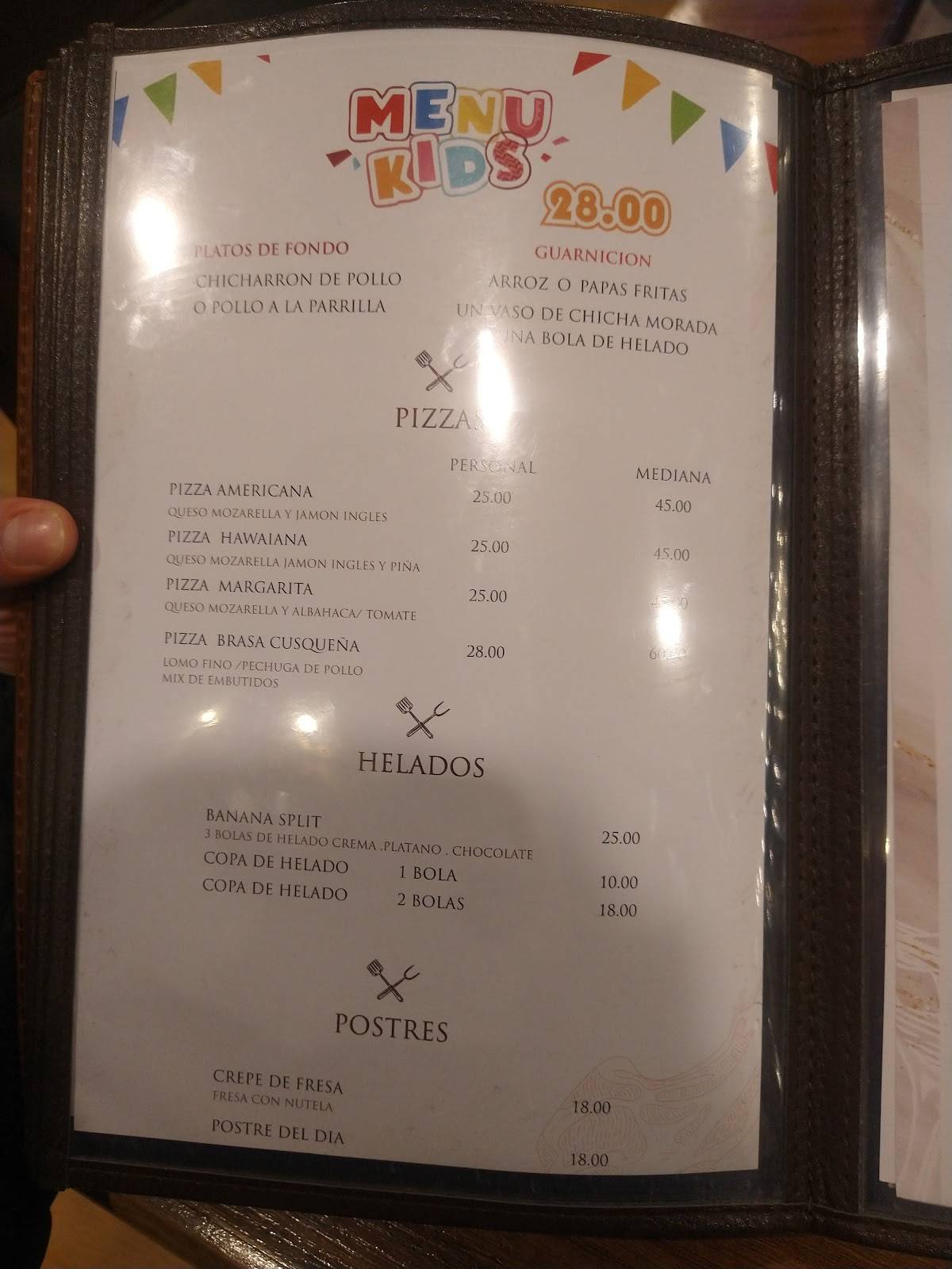 Carta de La Brasa Cusqueña - CARNES A LA PARRILLA, Cusco