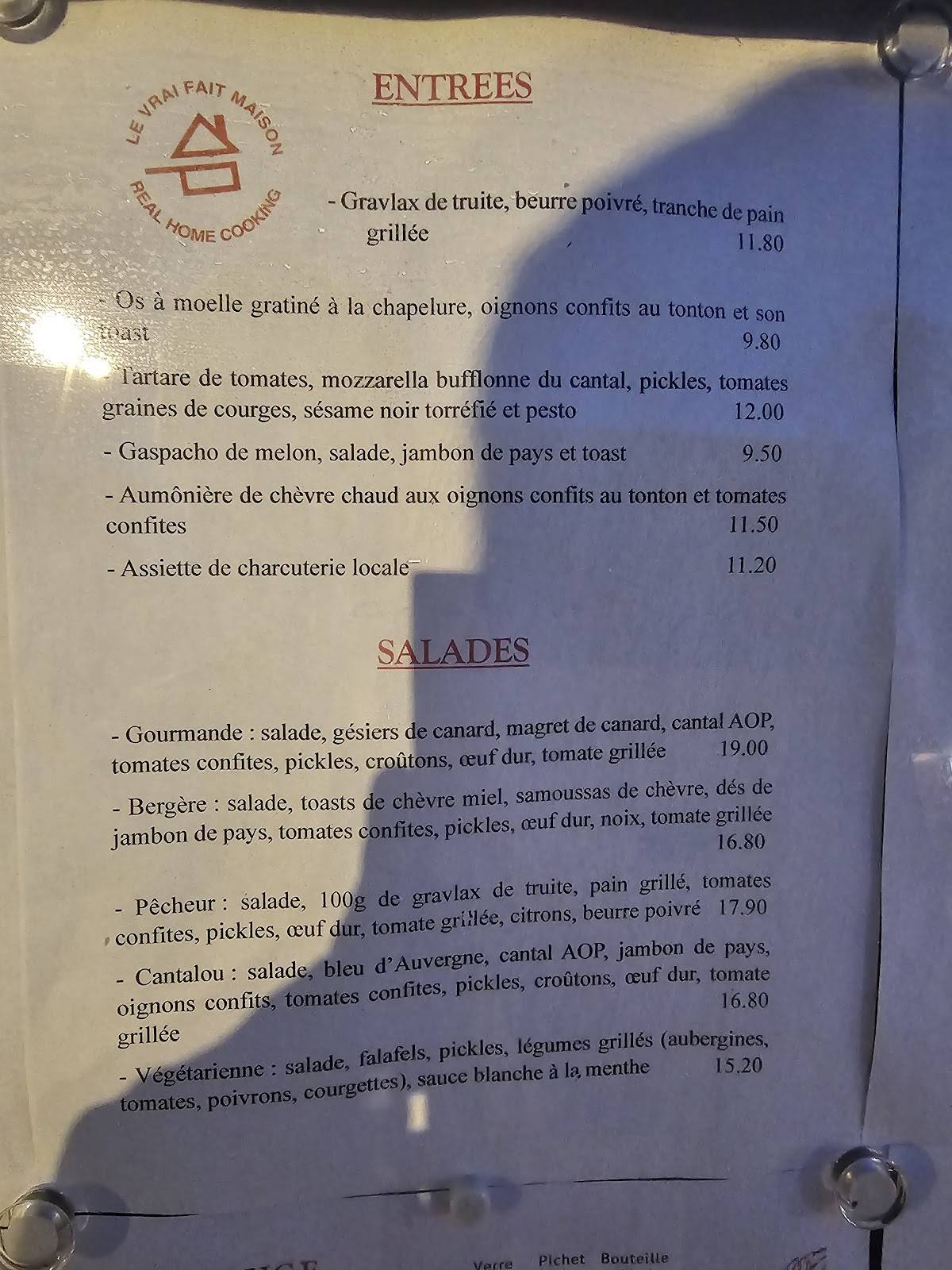 Menu au La Brasserie du Square restaurant, Aurillac