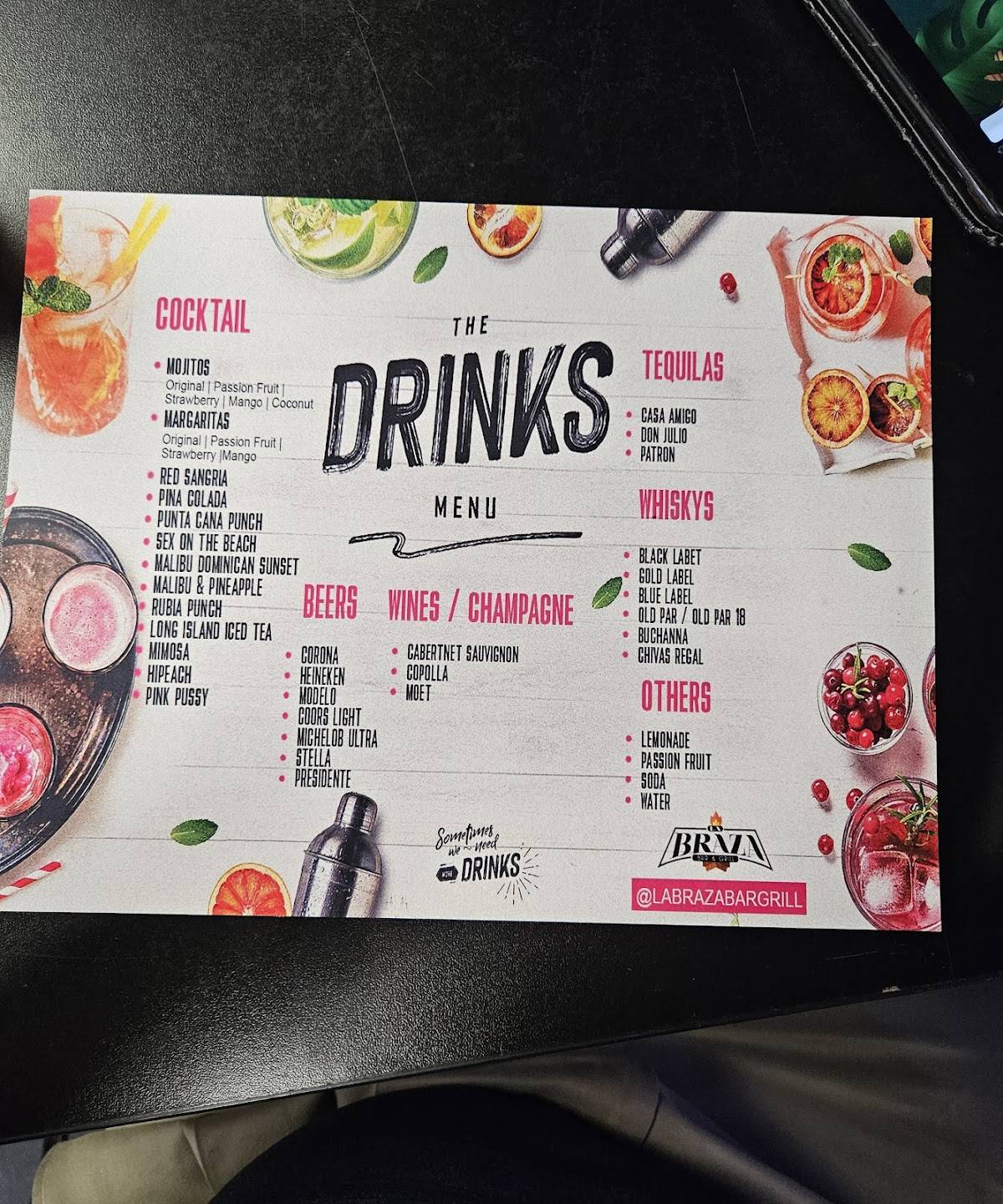 Menu at La Braza Bar & Grill, Providence
