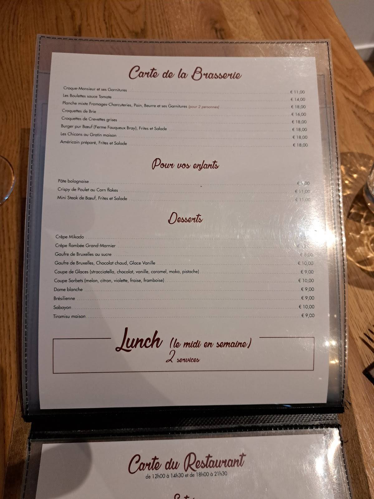Menu au La Ferme De Bonne Maman - Brasserie, Restaurant, Quevy