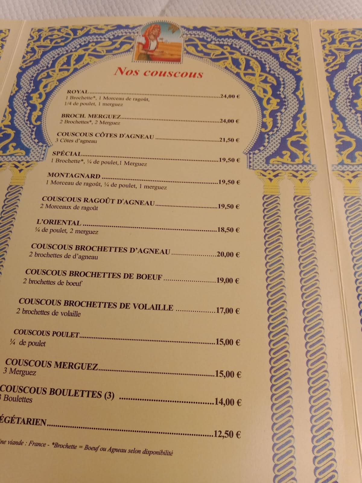 Menu au La Gazelle restaurant, Reims