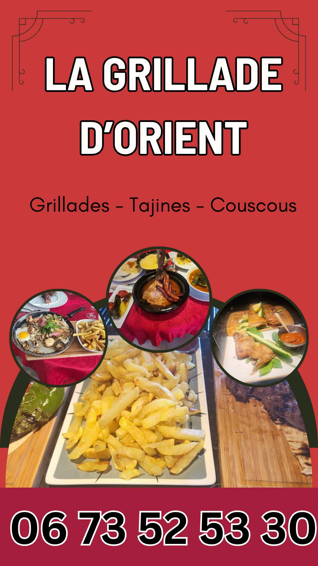 Carta del restaurante La Grillade d'Orient, Lucé