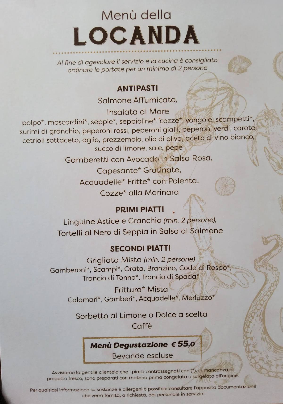 Menu da La Locanda ristorante, Bordolano