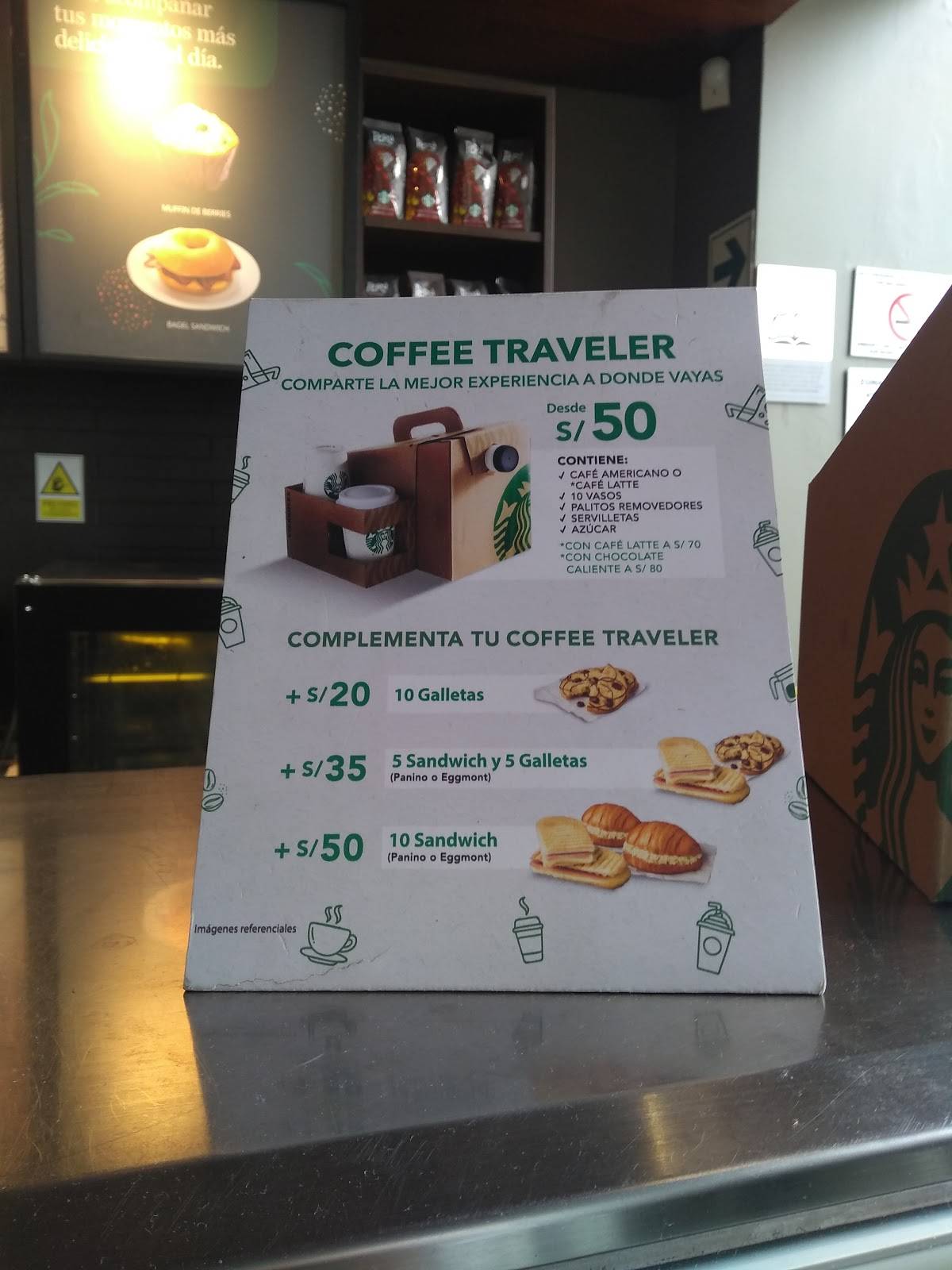 Carta del café Starbucks - La Fontana, La Molina, Av. la Fontana Mz C-6