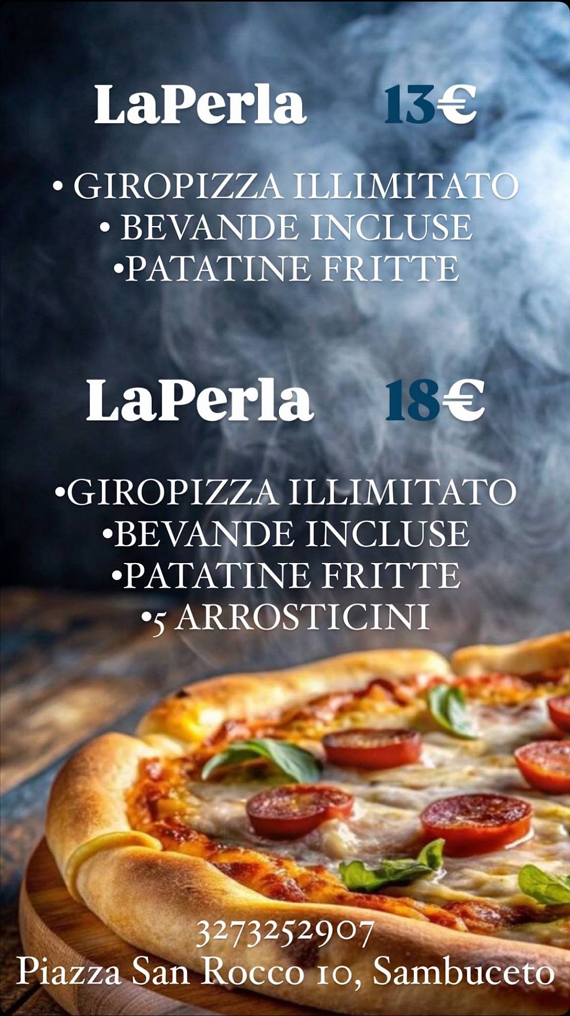 Menu da La Perla ristorante, Sambuceto