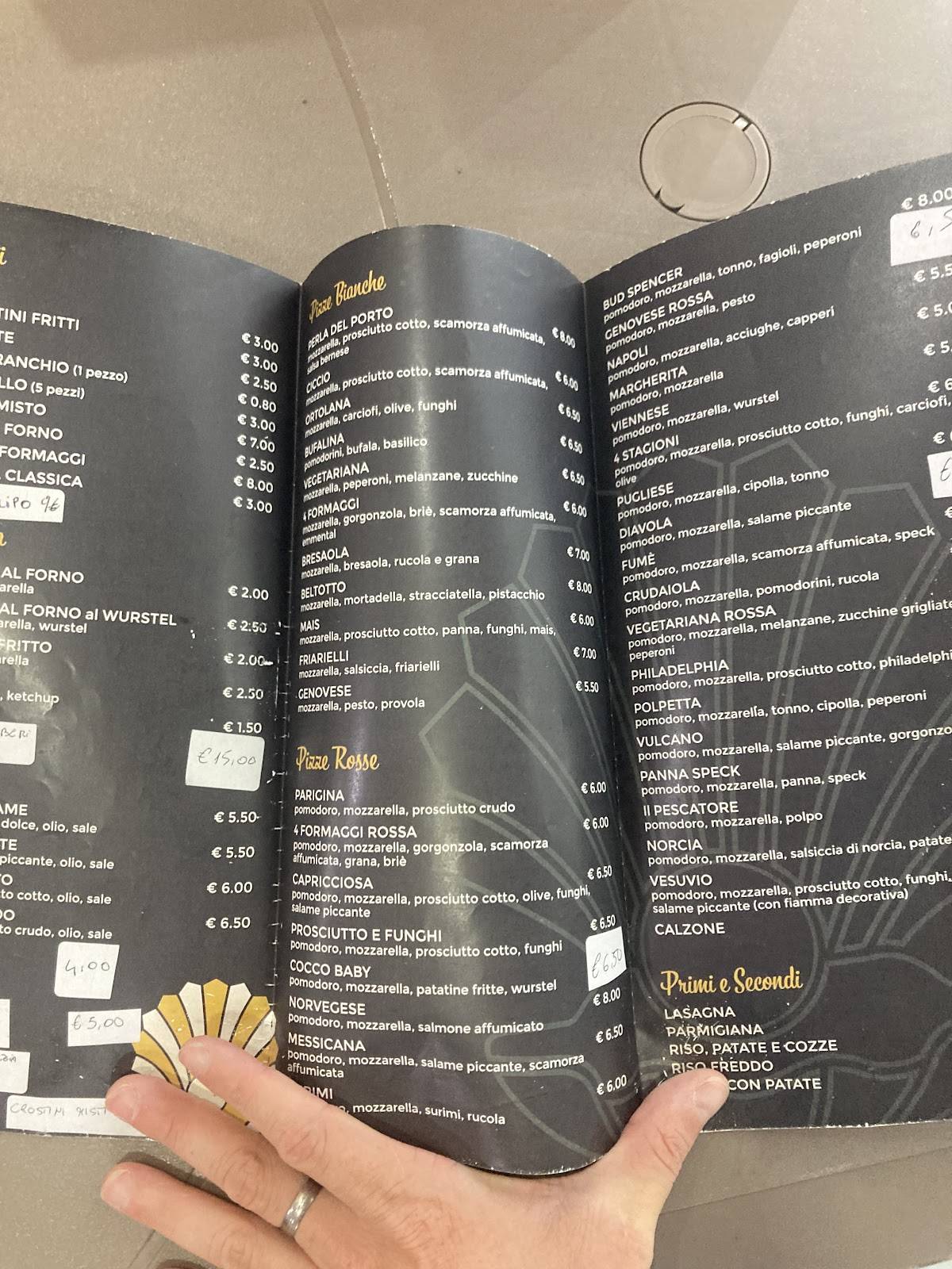 Menu da La Perla del Porto ristorante, Margherita di Savoia