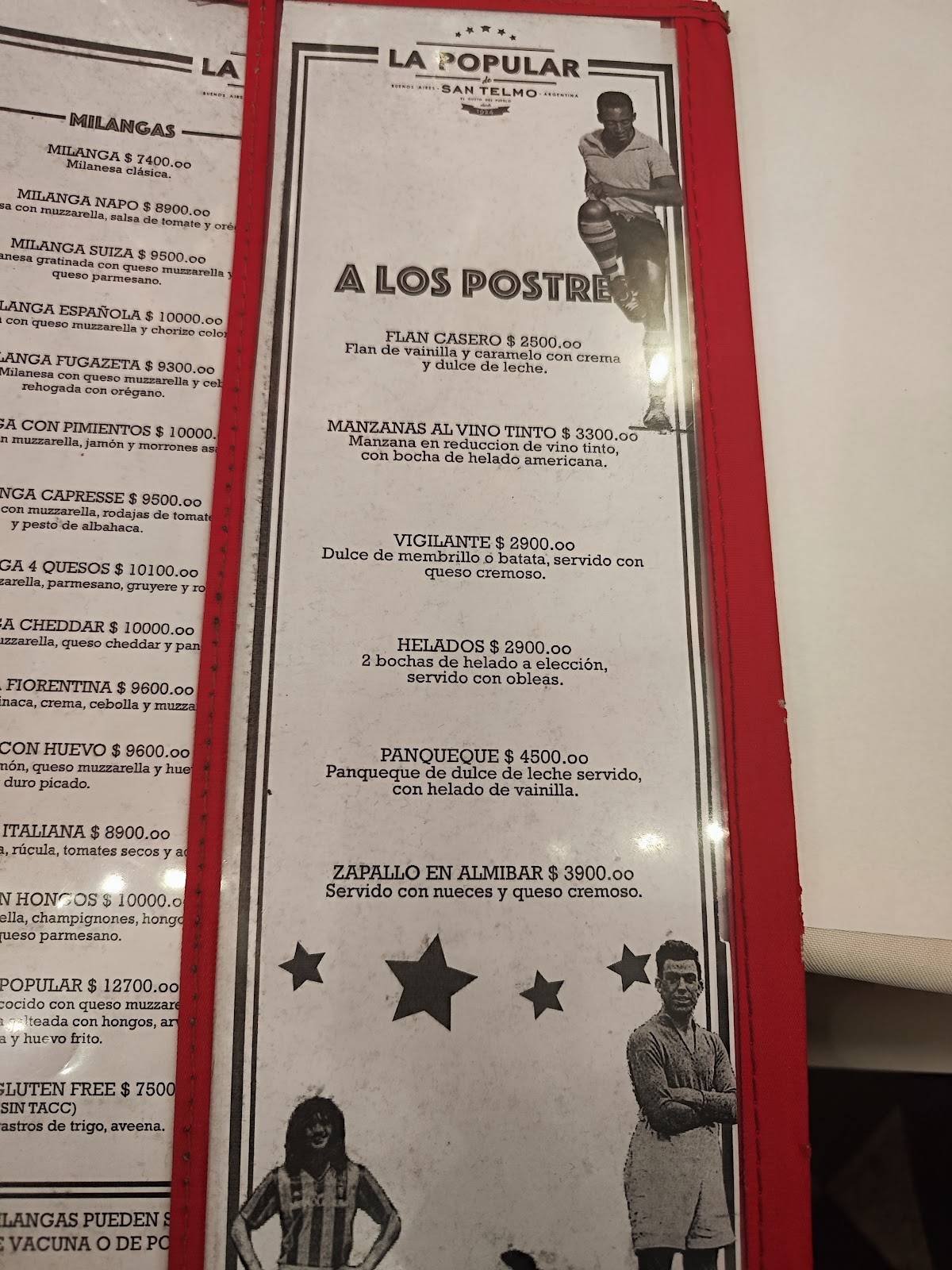 Carta del restaurante La Popular del san telmo, Buenos Aires, Av ...