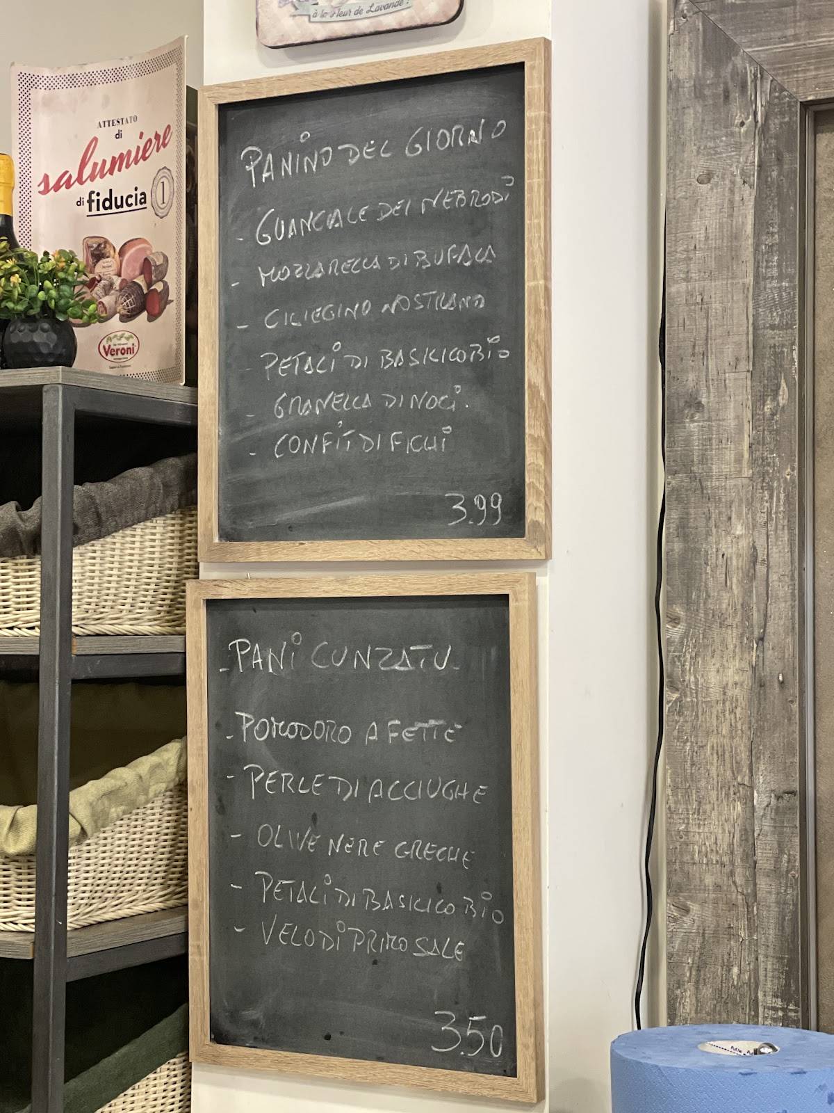 Menu da La Putia Salumeria e Panineria, Canicattì