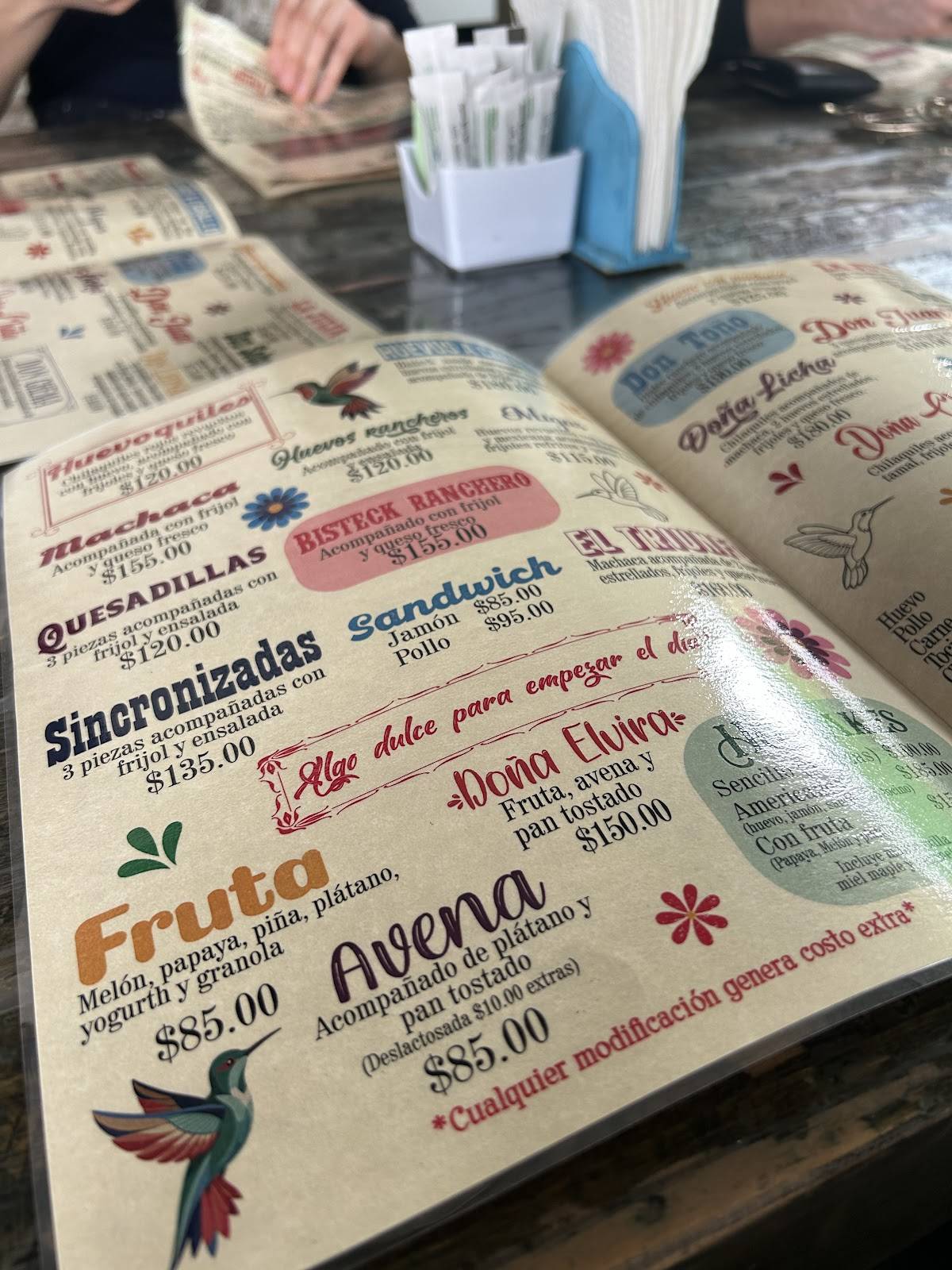 Carta de La Ramona Restaurante, La Paz