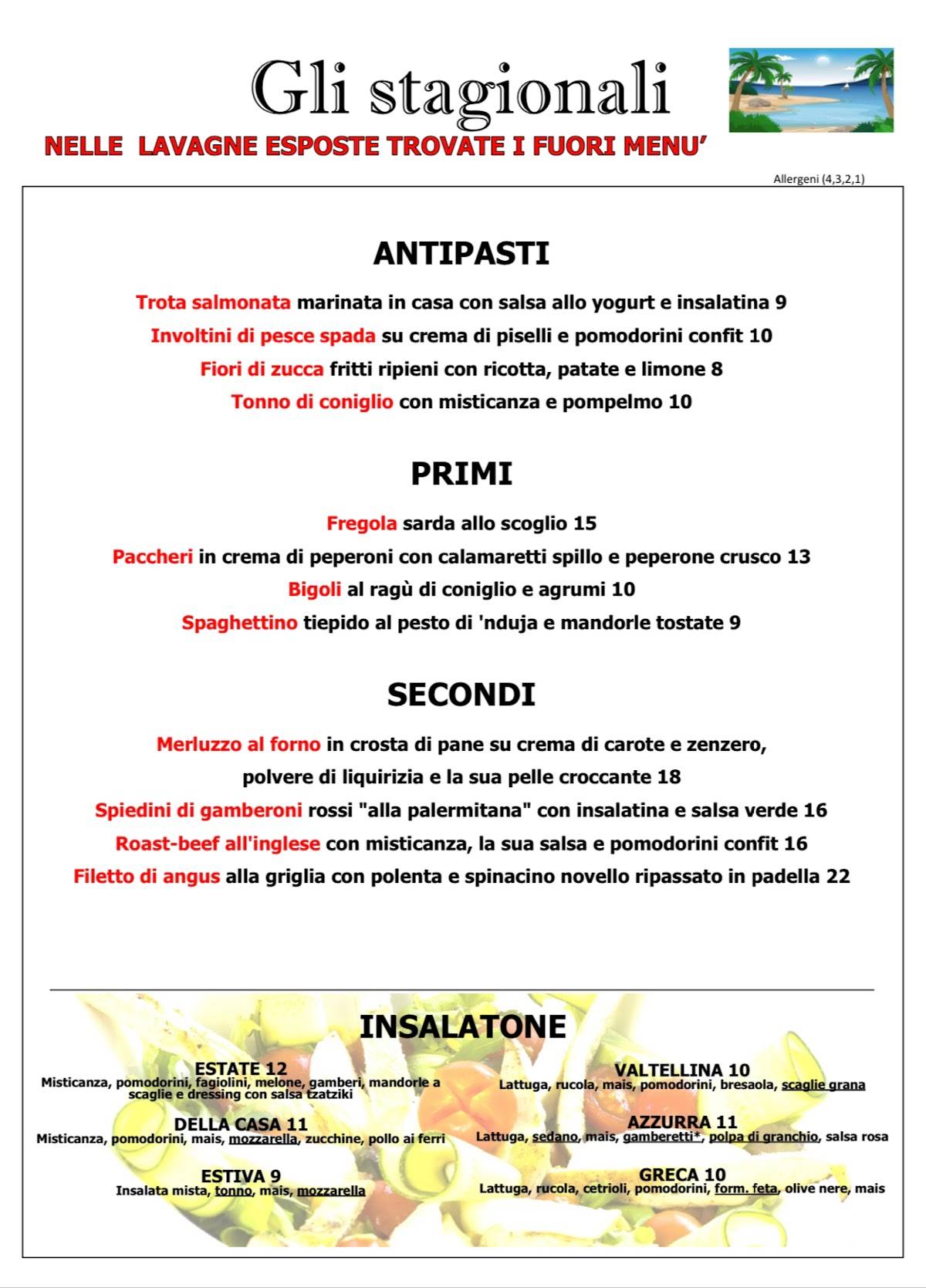 Menu da La Rotonda - Pizza e Cucina pizzeria, Quero