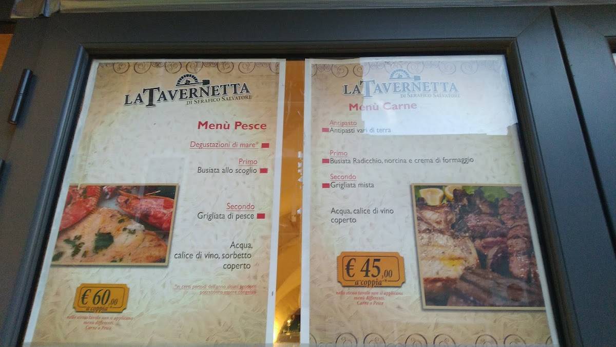 Menu da LA TAVERNETTA ristorante, Trapani