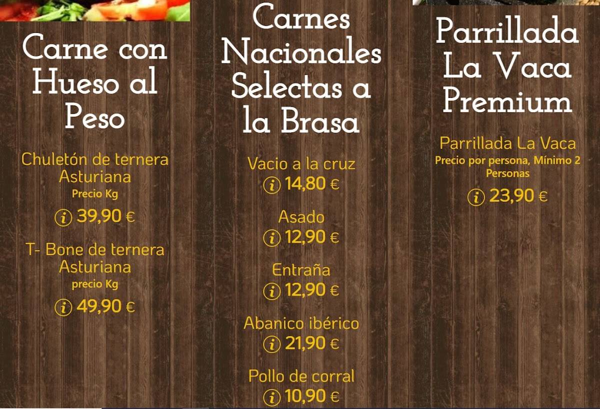 Carta de La Vaca Alicante - Restaurante, Alicante, Calle San Fernando