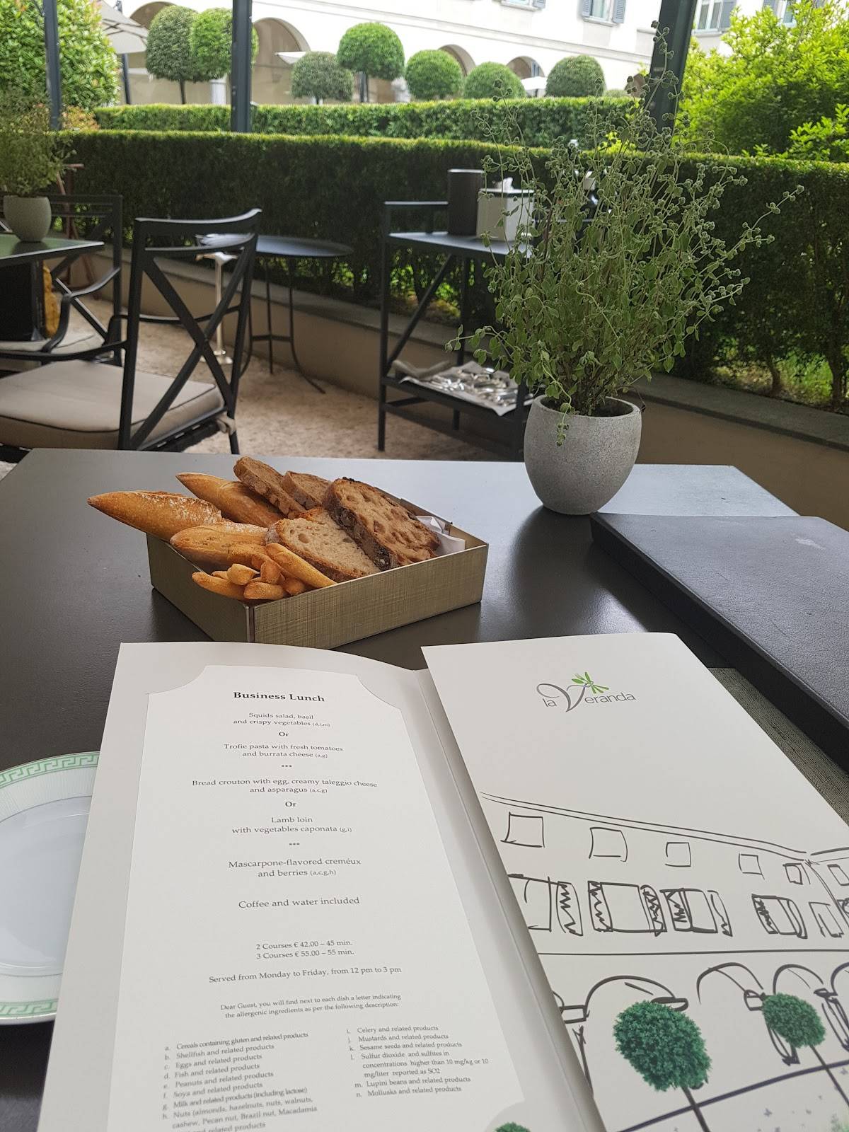 Menu da La Veranda ristorante, Milano